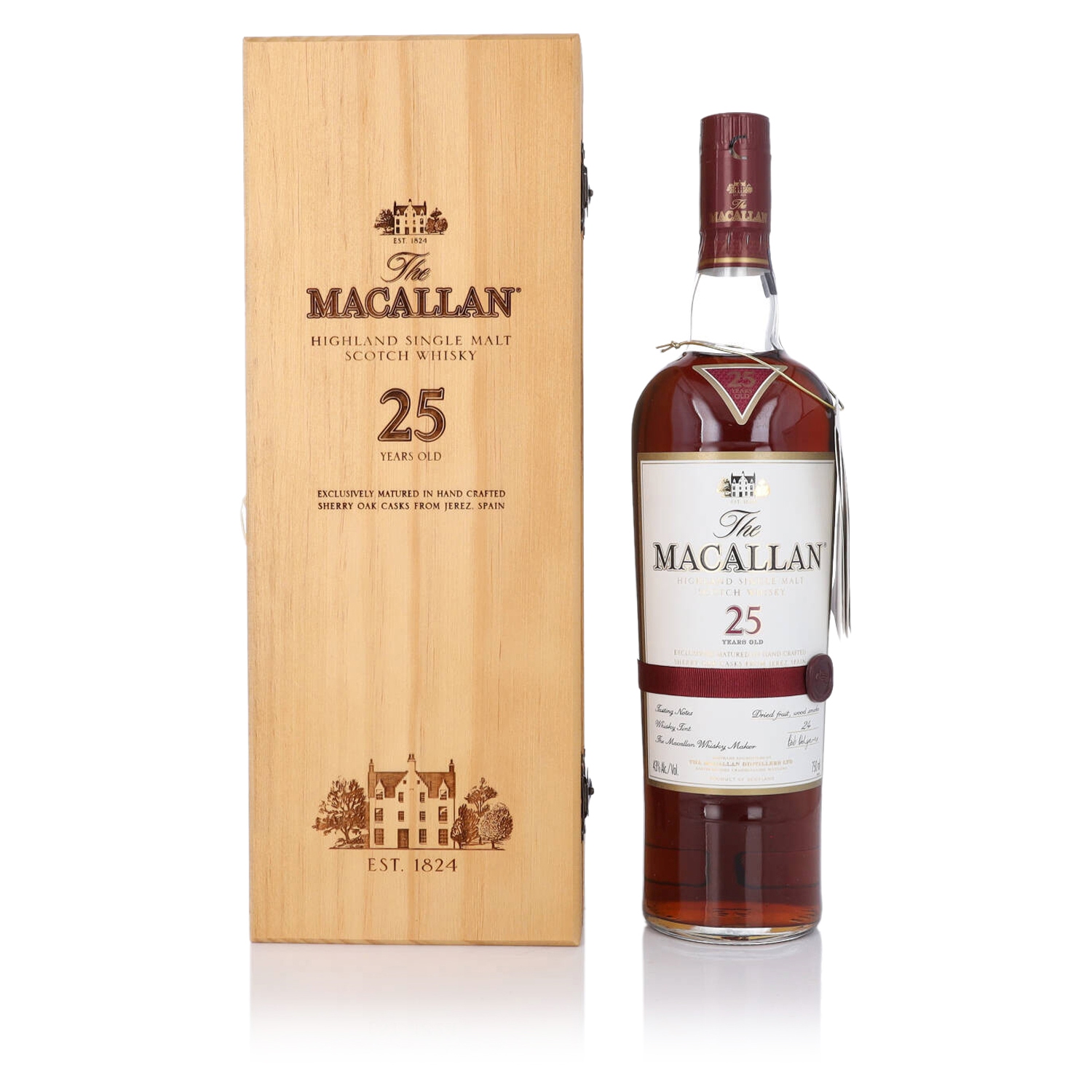 The Macallan 25 Year Old Sherry Oak 43.0 abv NV (1 BT 75cl) | The ...