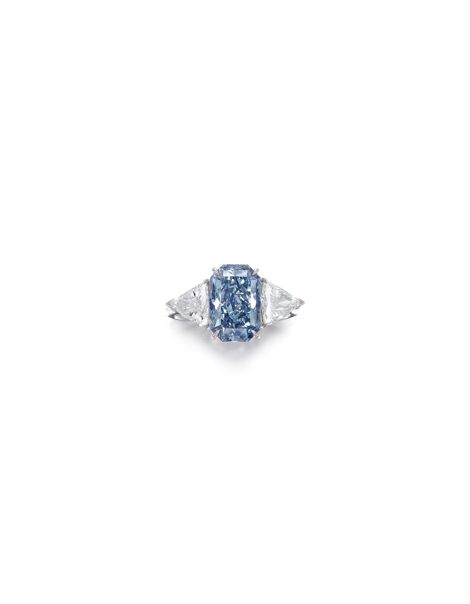 FANCY DARK GREY-BLUE DIAMOND AND DIAMOND RING 3.88卡拉 暗彩灰藍色 鑽石 配 鑽石 戒指 ...