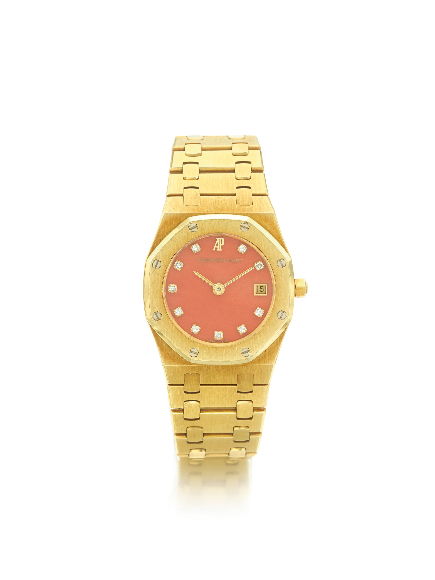 AUDEMARS PIGUET | REF D19615 ROYAL OAK, A YELLOW GOLD AND DIAMOND SET ...