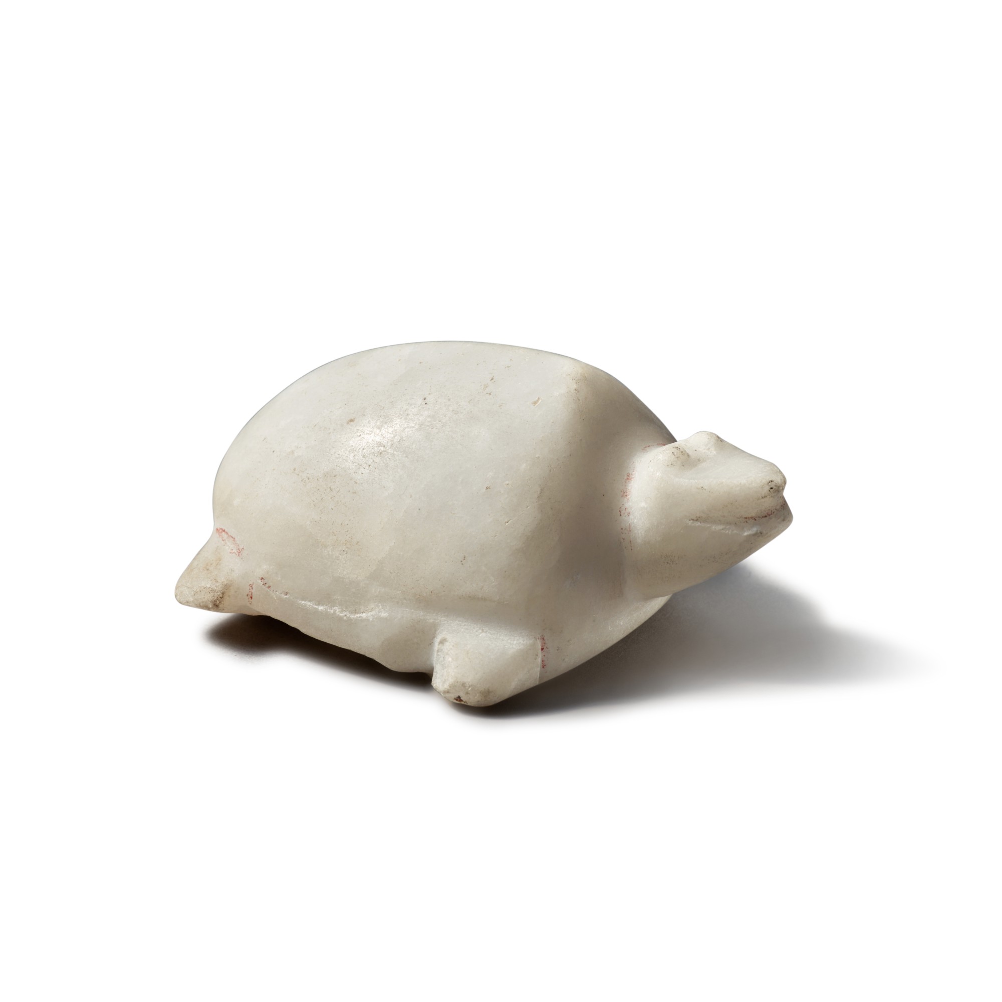An exceptionally rare white marble figure of a turtle, Shang dynasty ...