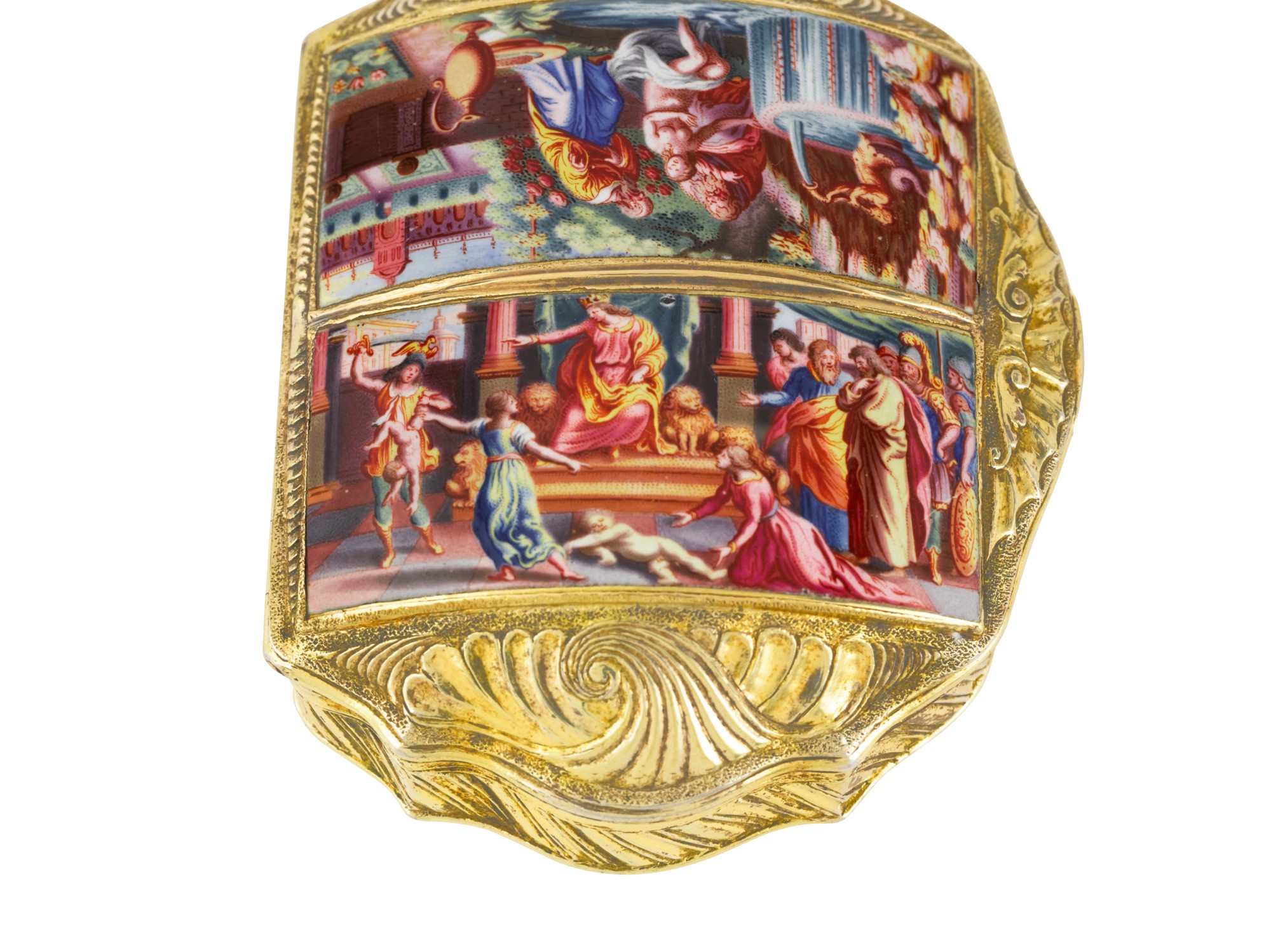 A German Silver-Gilt Snuff Box with Earlier Enamels, Circa 1740 ...