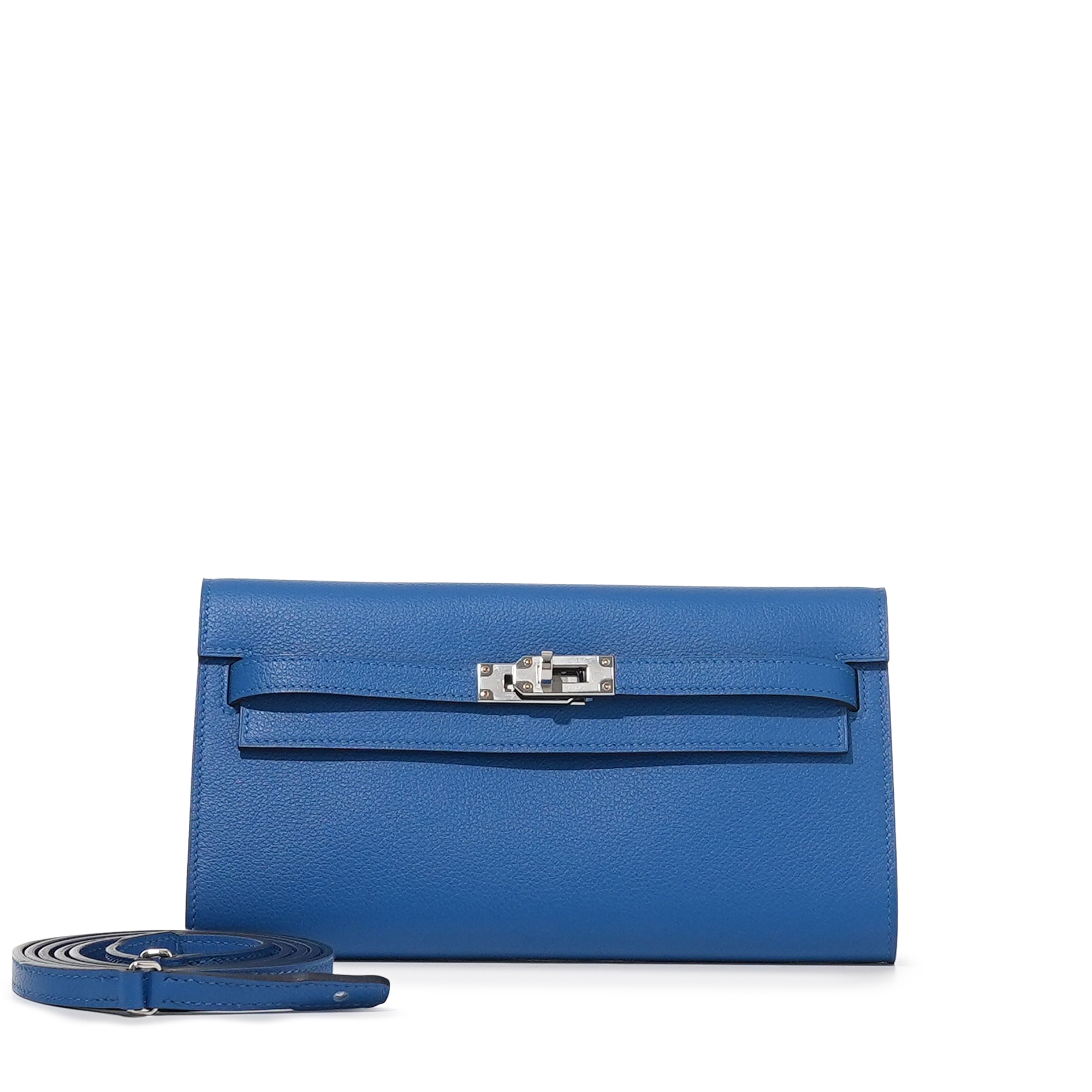 Hermes Kelly Wallet Blue