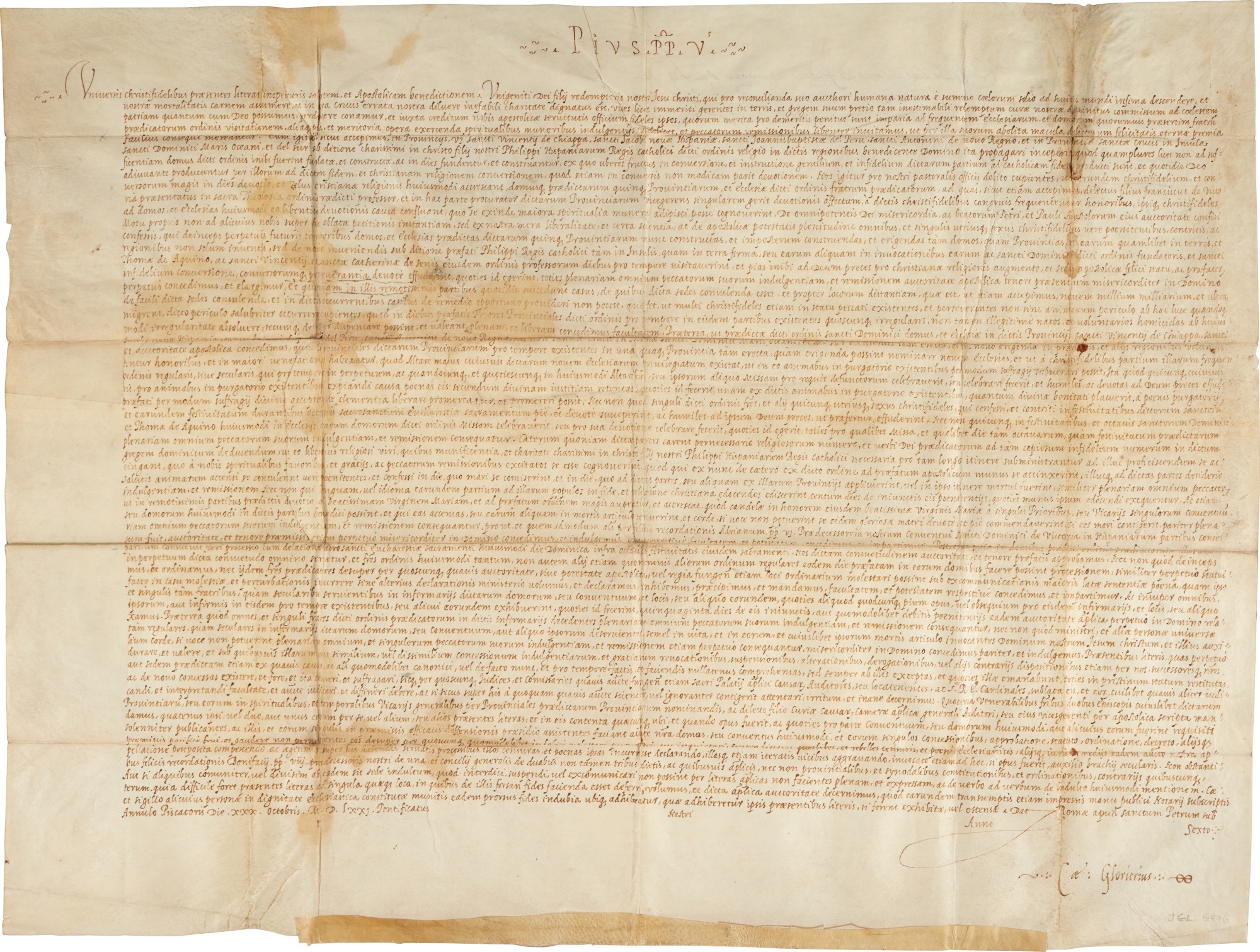 Pope Pius V | Papal Bull, on the conversion of the native population of ...