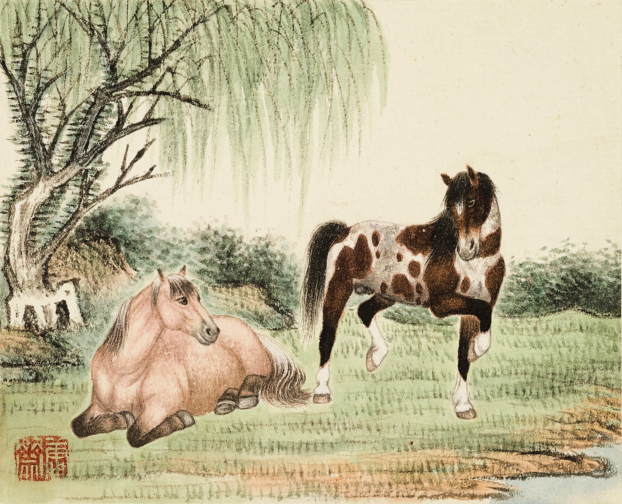 PU JIN; PU ZUO 溥伒、溥佐 | Landscapes and Horses 山水駿馬合璧冊 | Fine Chinese ...