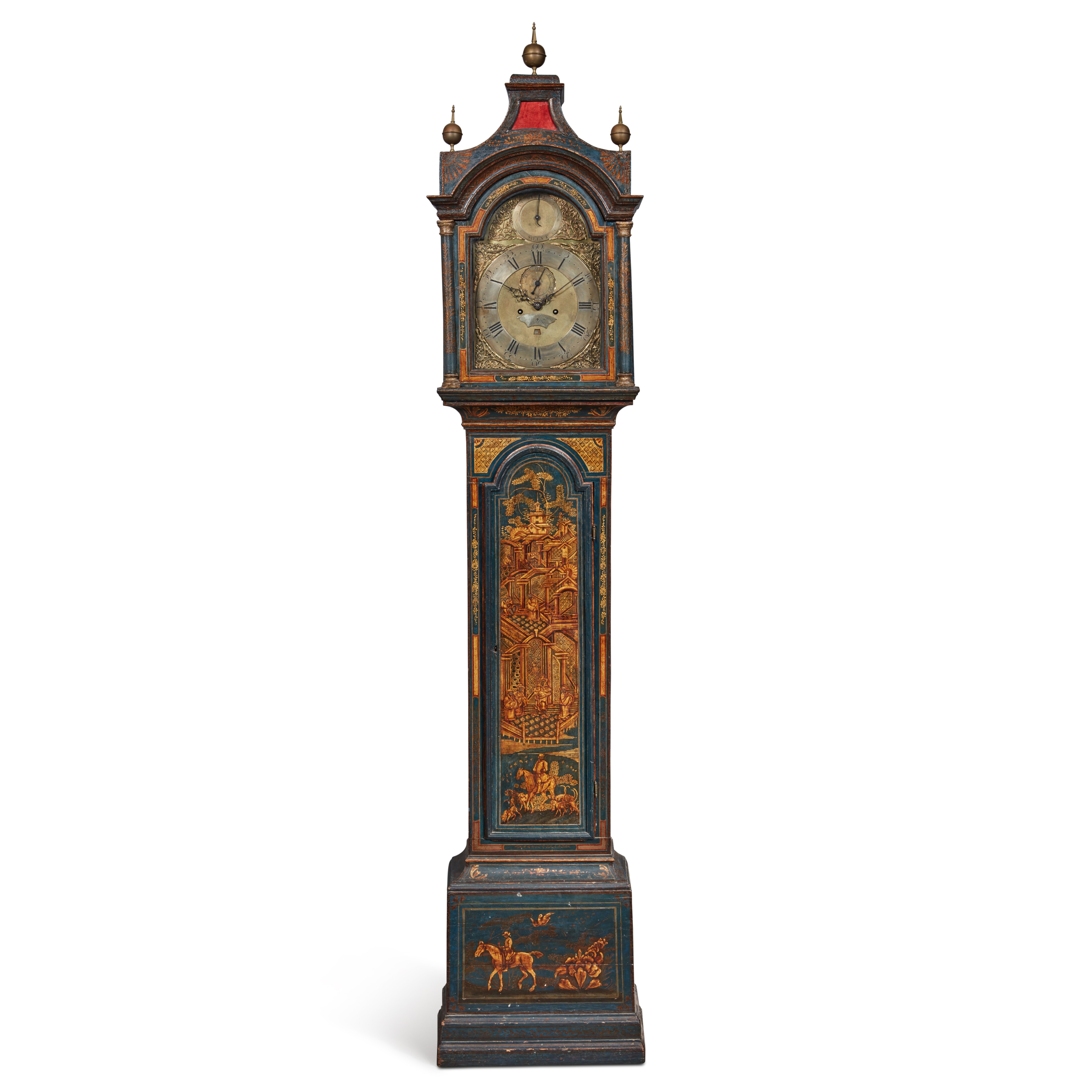 The Pearsall Family Japanned Oak and Pine Tall Case Clock, Imported ...