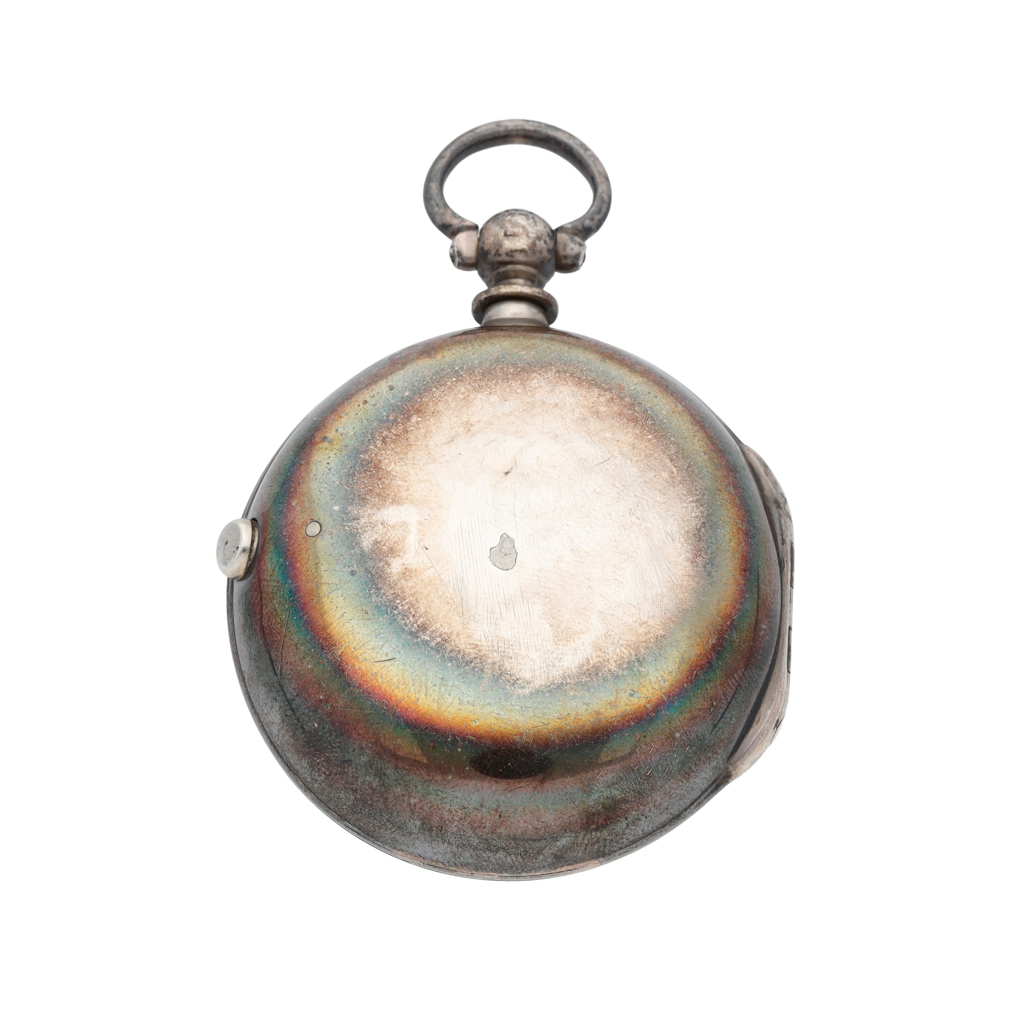 A Swiss calendar verge watch with polychrome enamel painted dial ...