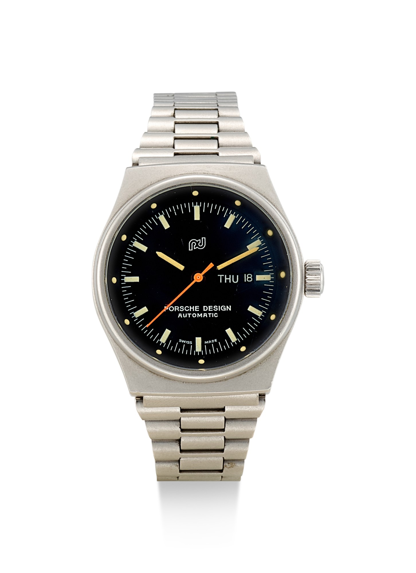 PORSCHE DESIGN | A STAINLESS STEEL WRISTWATCH WITH DAY, DATE AND ...