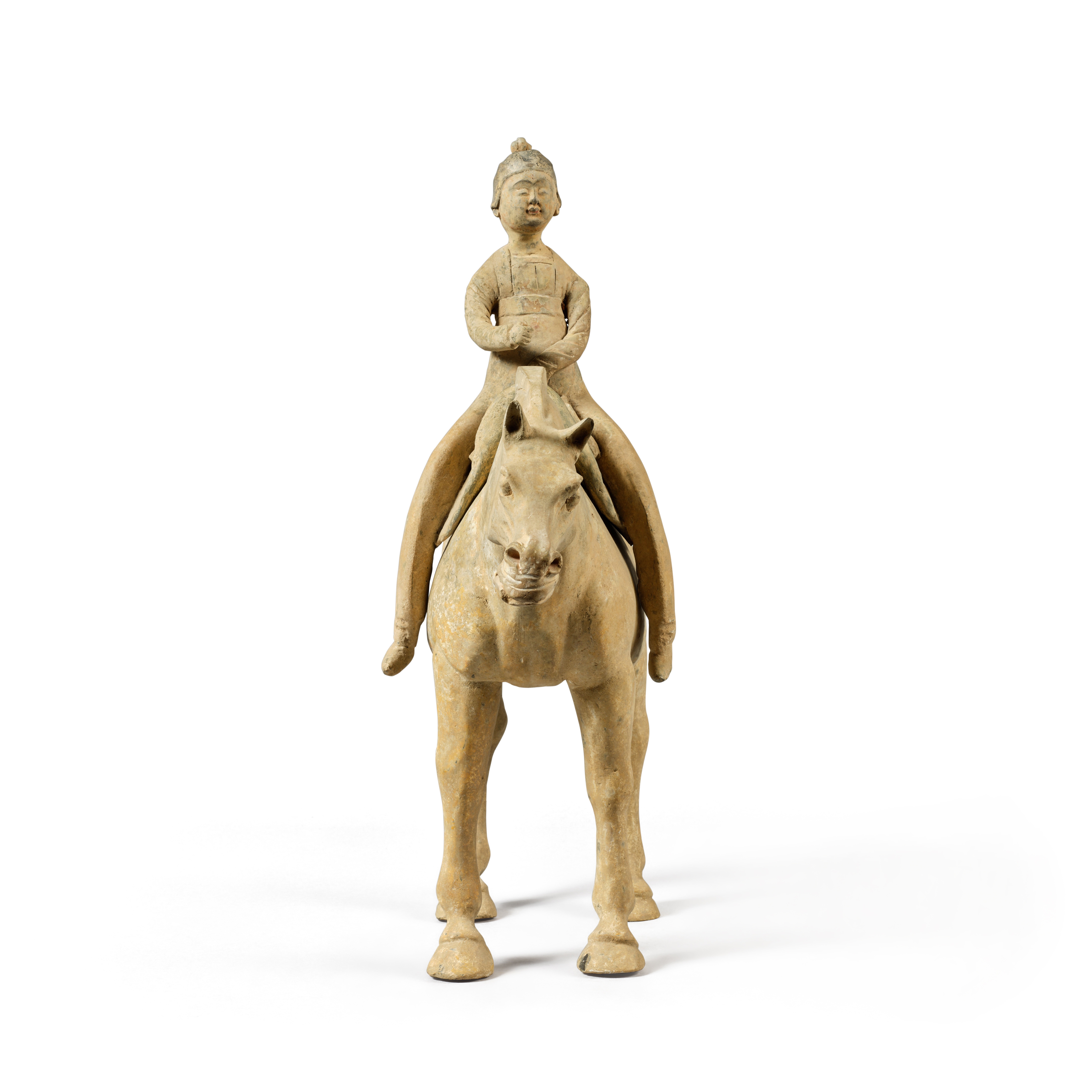 A gray pottery figure of an equestrian, Tang dynasty | 唐 灰陶騎馬俑 | CHINA ...