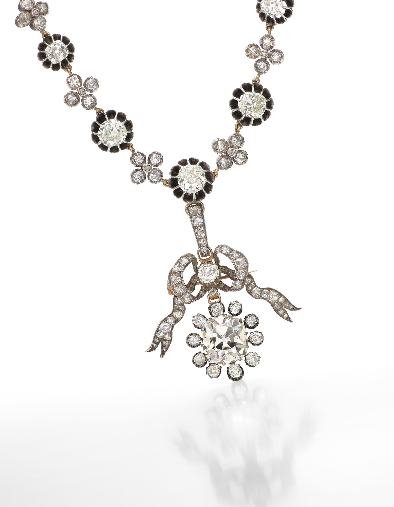 DIAMOND PENDENT NECKLACE, LATE 19TH CENTURY | 鑽石項鏈 ( 鑽石共重約18.00卡拉 ), 19 ...