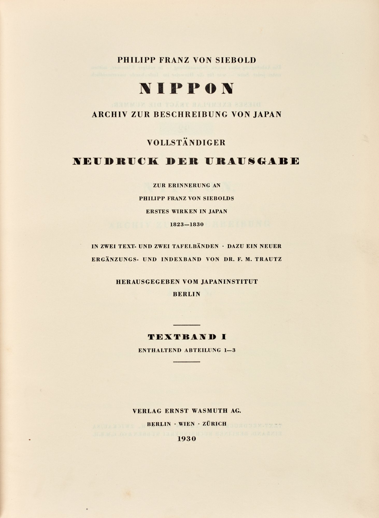 Philipp Franz Siebold, Nippon, reprint, 1930 | Books and Manuscripts ...