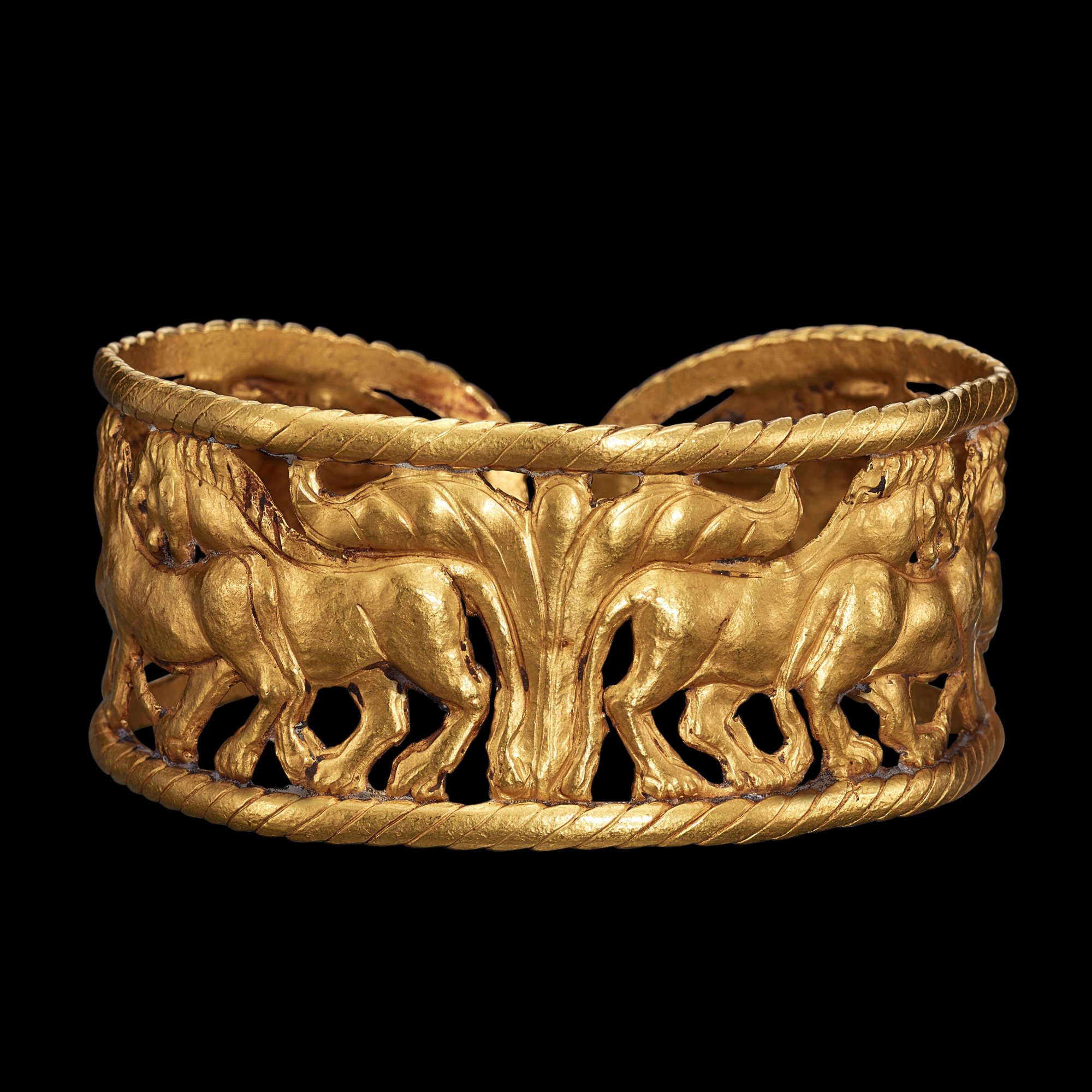 Gold armlet decorated with Steppe culture narrative Northwest China ...