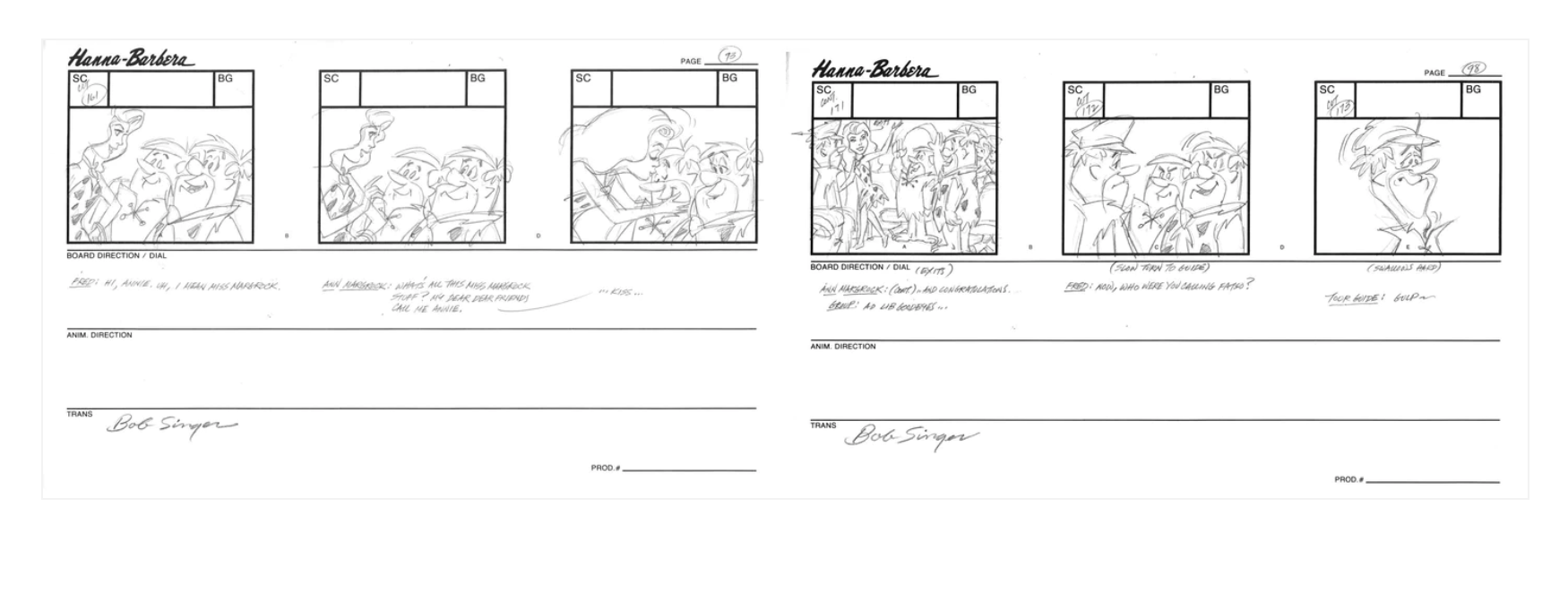 Hanna-Barbera Productions, Inc., Bob Singer Vintage The Flintstones ...