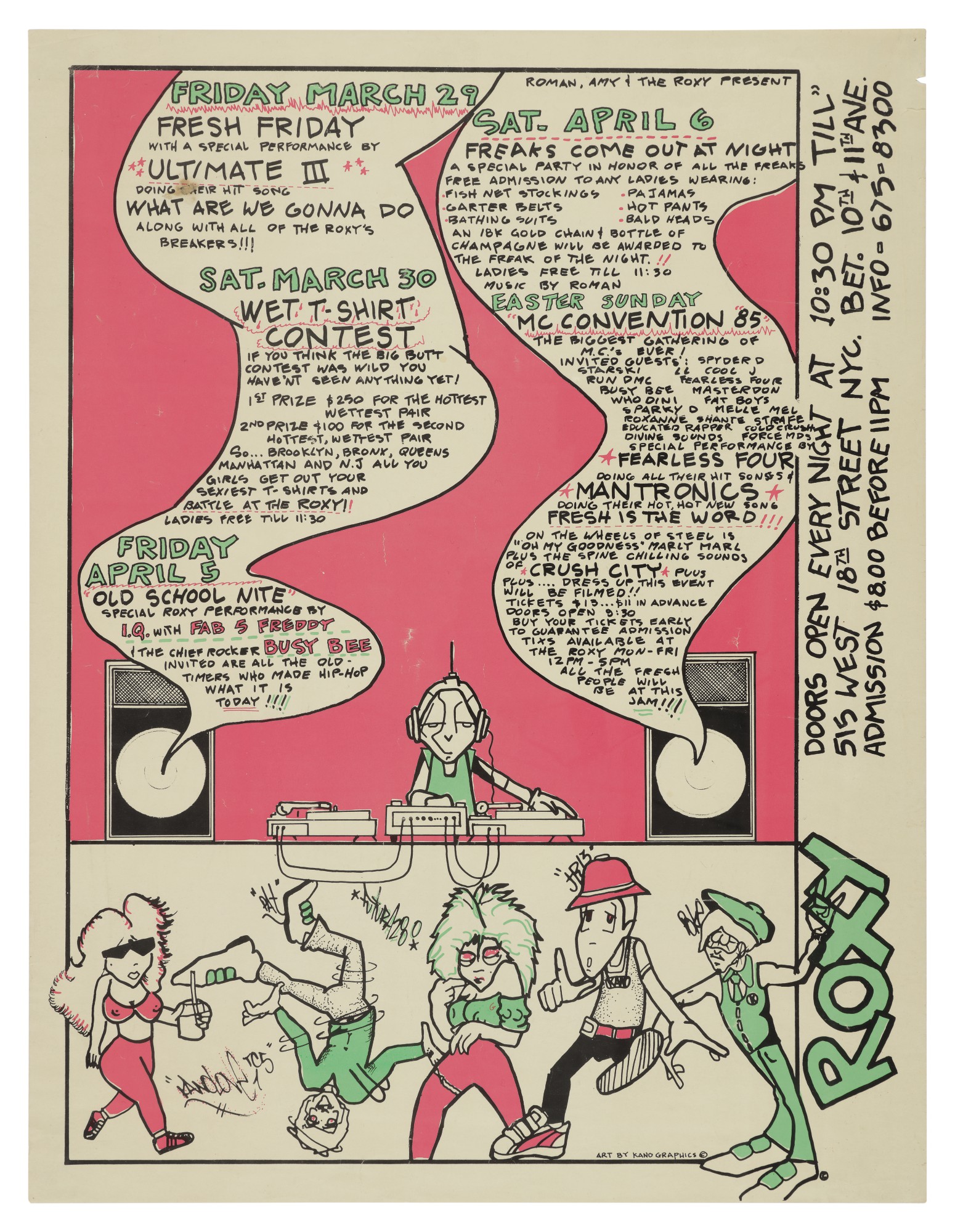 KANO | VINTAGE ROXY POSTER, WITH ARTWORK BY KANO, 1985 | Hip Hop | 2020 ...