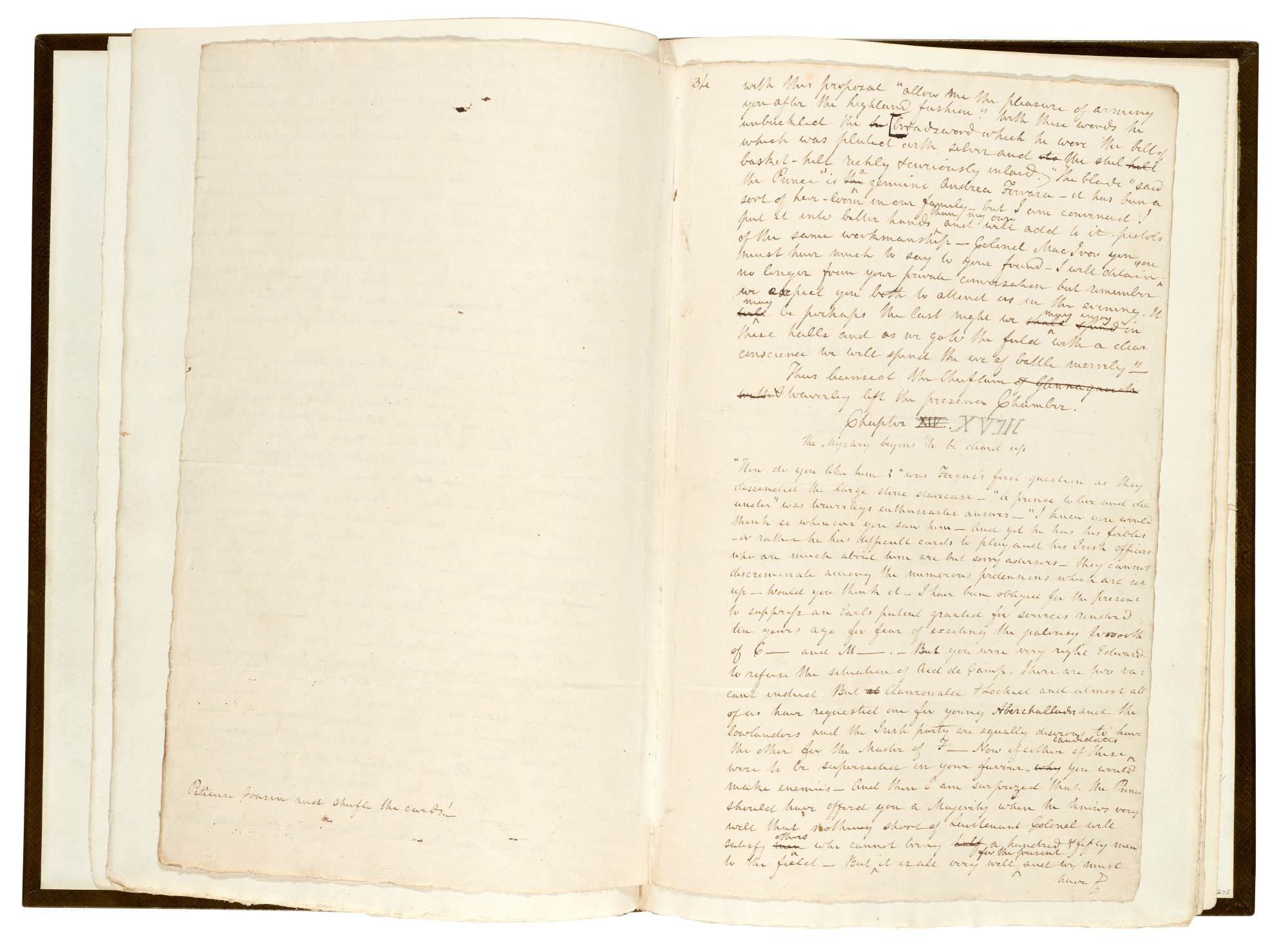 Walter Scott | Waverley, two leaves of the autograph working manuscript ...