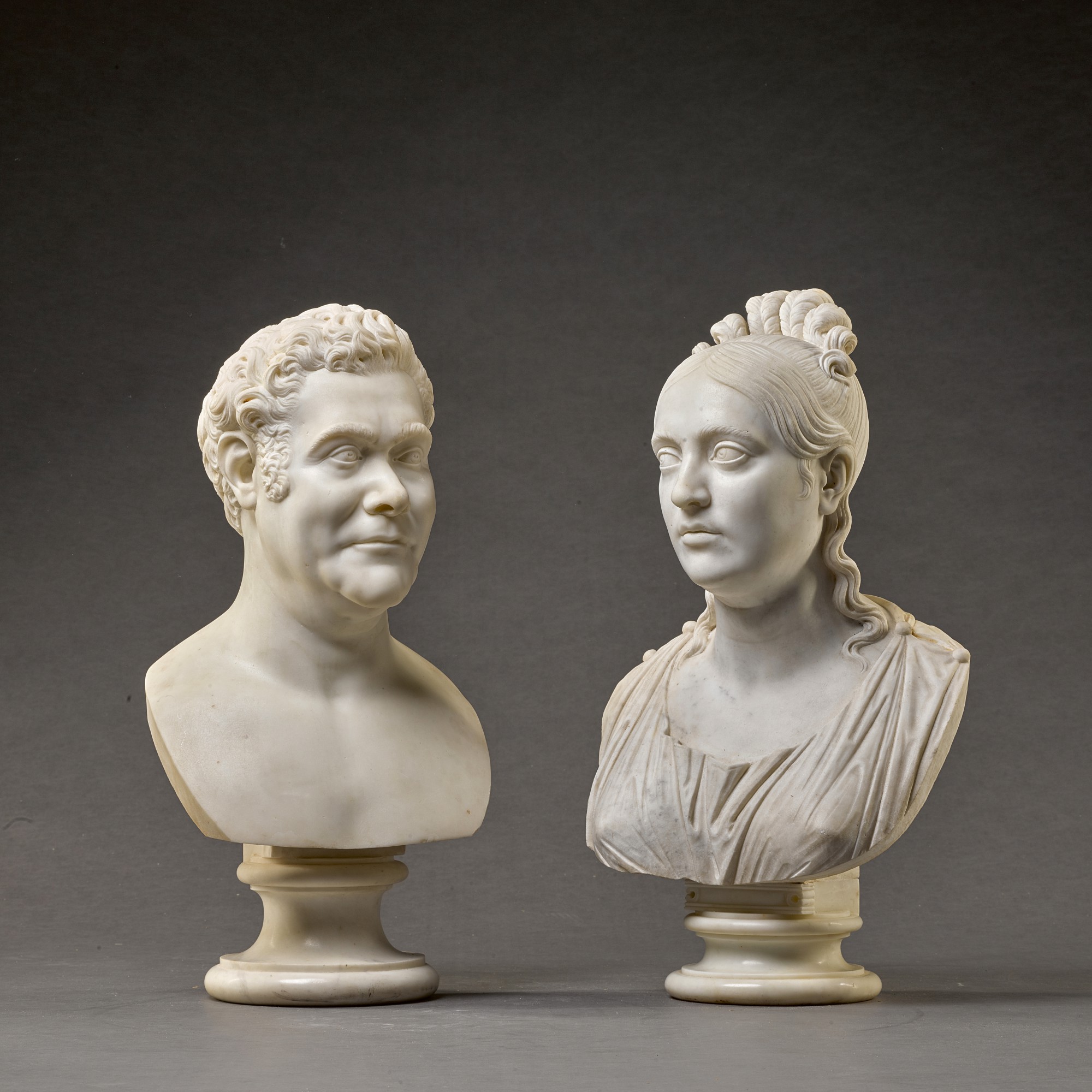 FILIPPO ALBACINI (1777-1858), ITALIAN, ROME, CIRCA 1825 | PAIR OF BUSTS ...