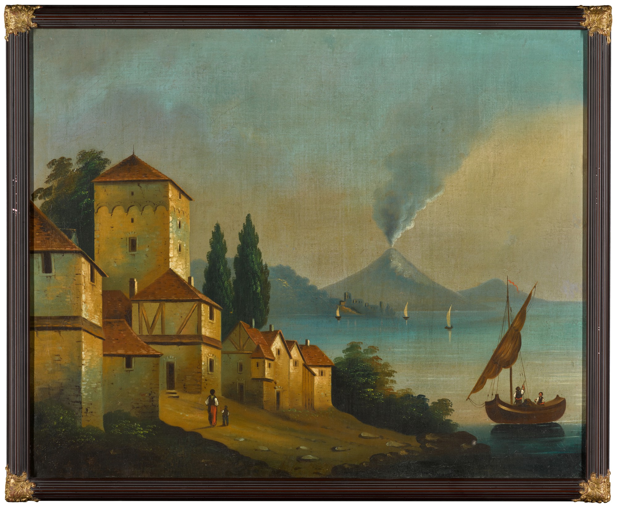 NEAPOLITAN SCHOOL, 19TH CENTURY | NAPLES: A VIEW OF VESUVIUS ERUPTING ...
