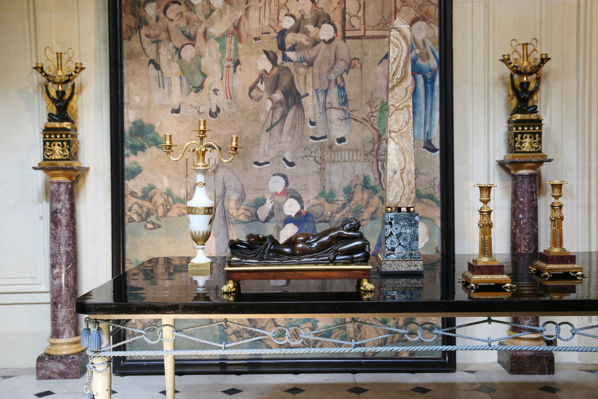 A WHITE MARBLE AND GILT-BRONZE CANDELABRA, GIUSEPPE VALADIER, ROMA ...