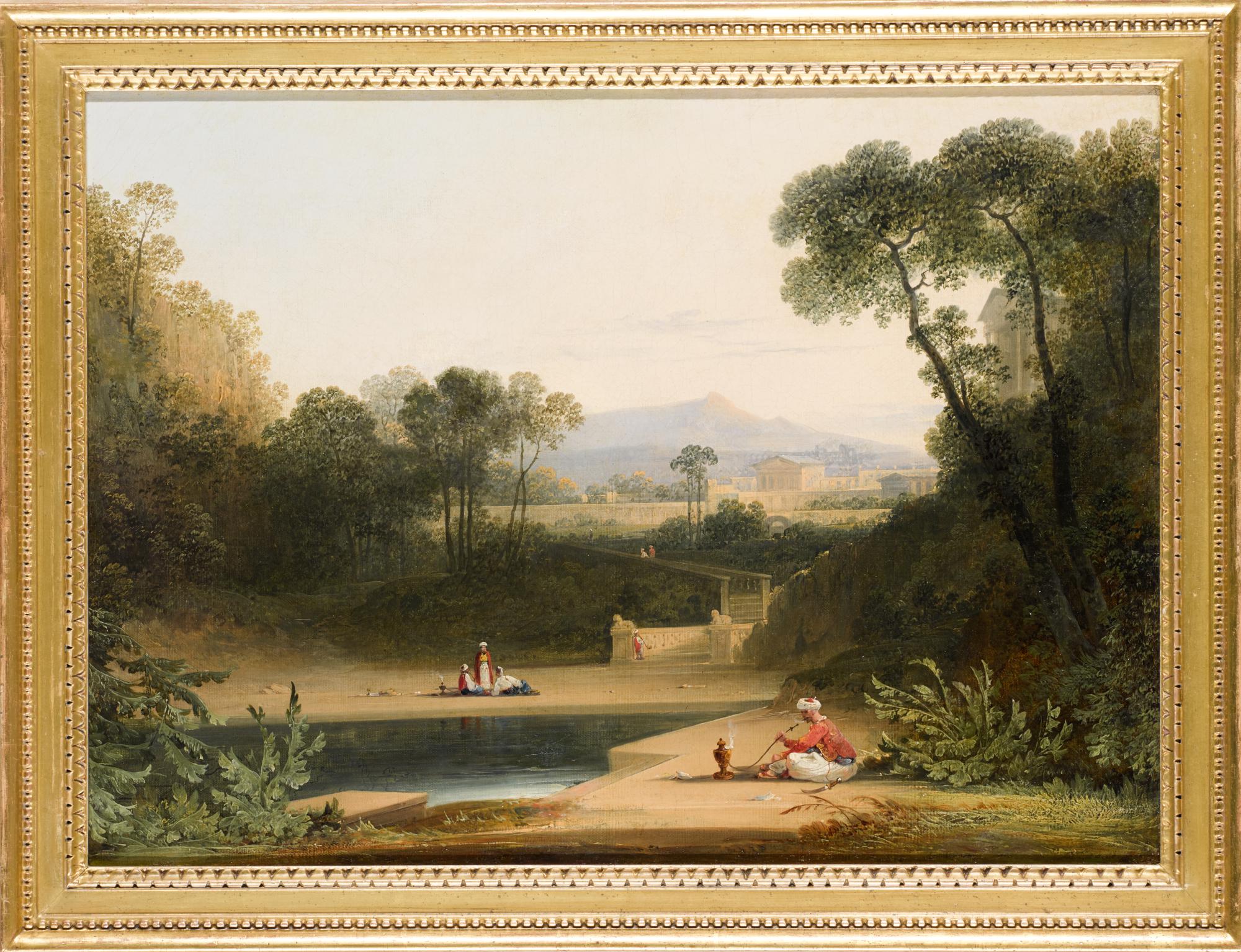JOSHUA SHAW | An exotic landscape with figures smoking hookah pipes ...