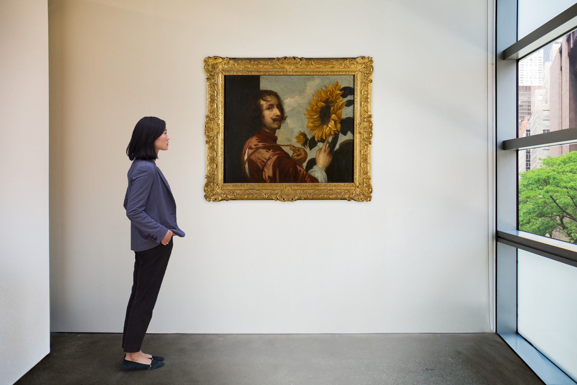 Self portrait with a sunflower | Old Master Paintings | 2022 | Sotheby's