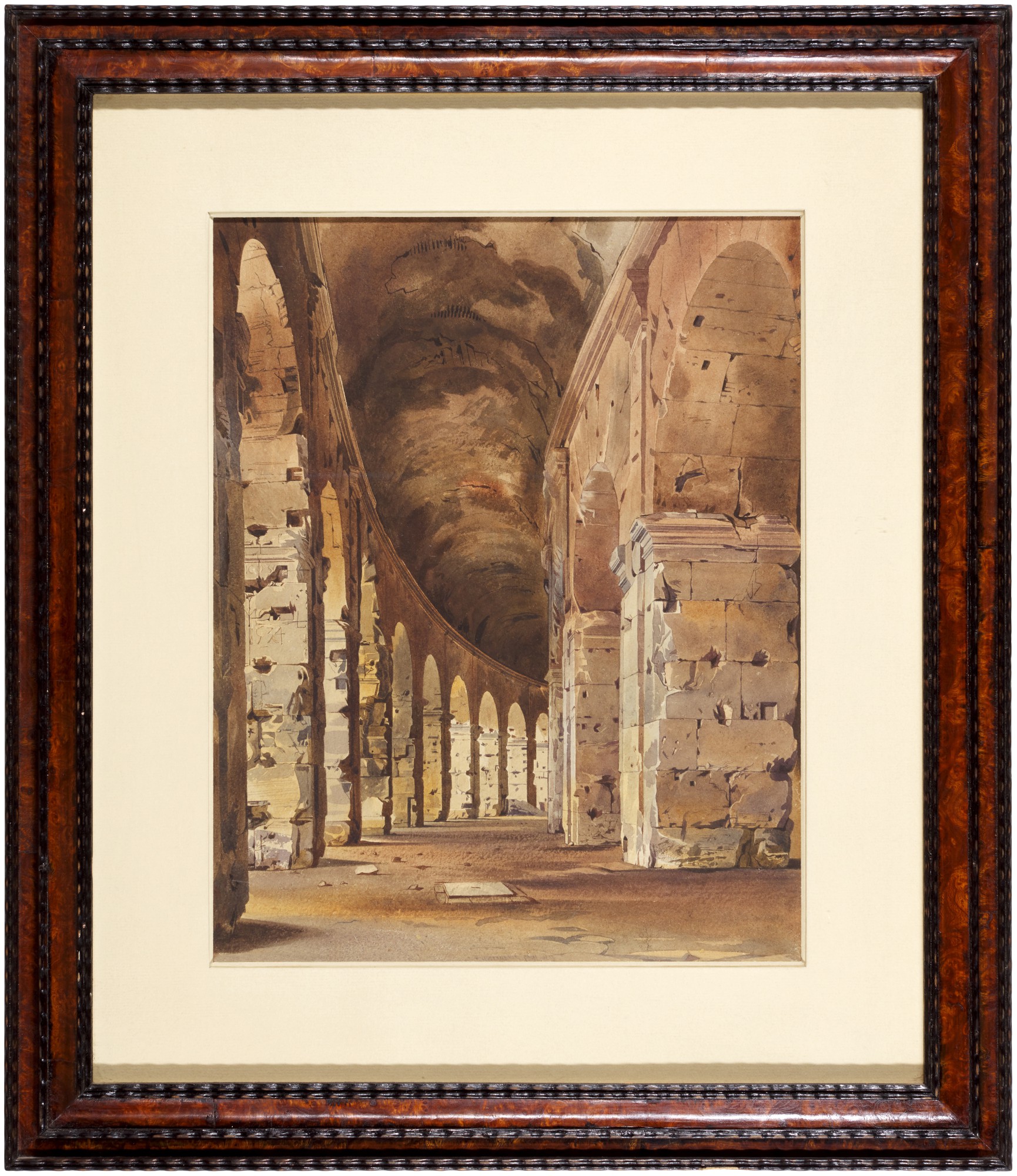 Recto: The outer Colonnade of the Colosseum, Rome Verso: A study of a ...