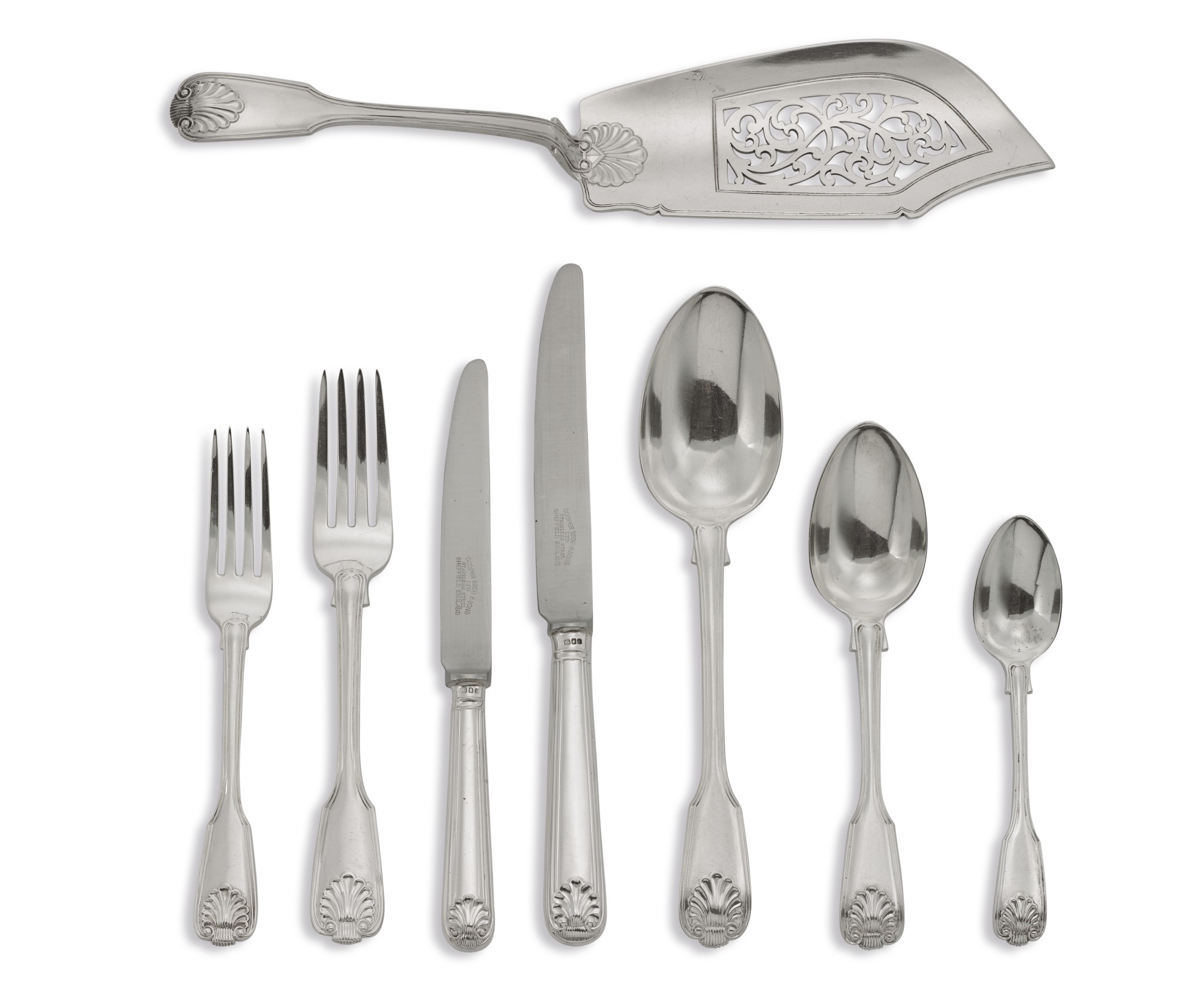 A VICTORIAN SILVER FIDDLE, THREAD AND SHELL PATTERN FLATWARE SERVICE ...