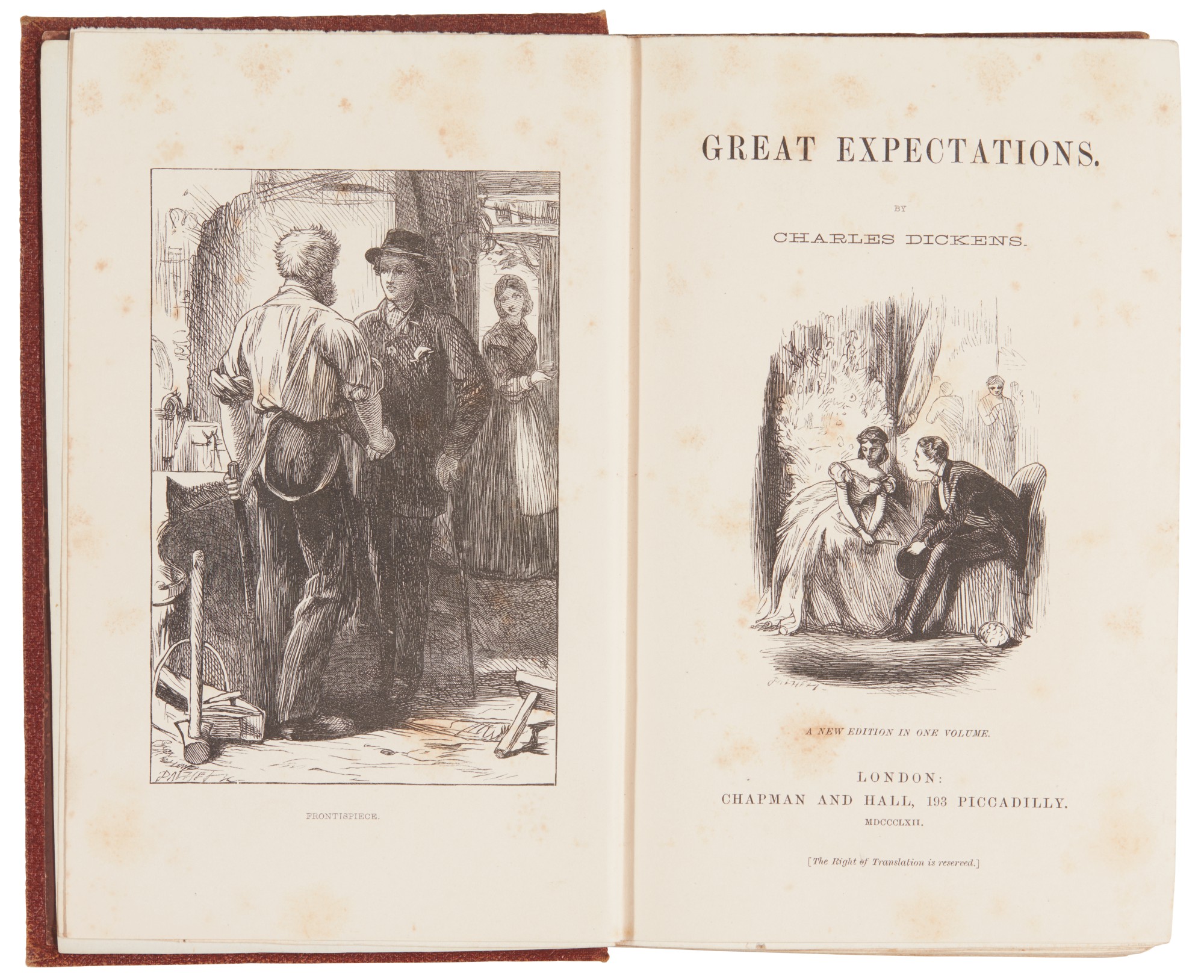 Dickens, Great Expectations, 1862, second edition, first one volume ...