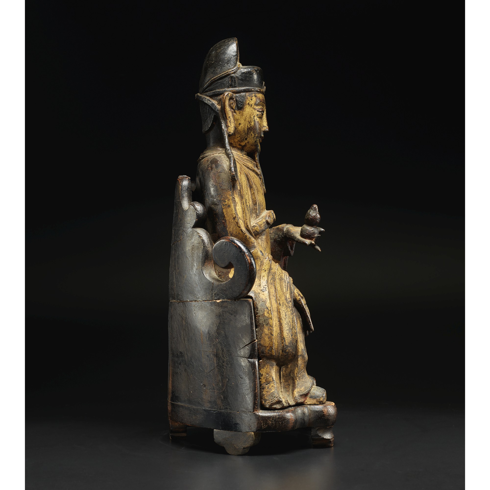 A gilt-lacquered bronze figure of Sun Simiao, Ming dynasty | 明 銅漆金藥王坐像 ...