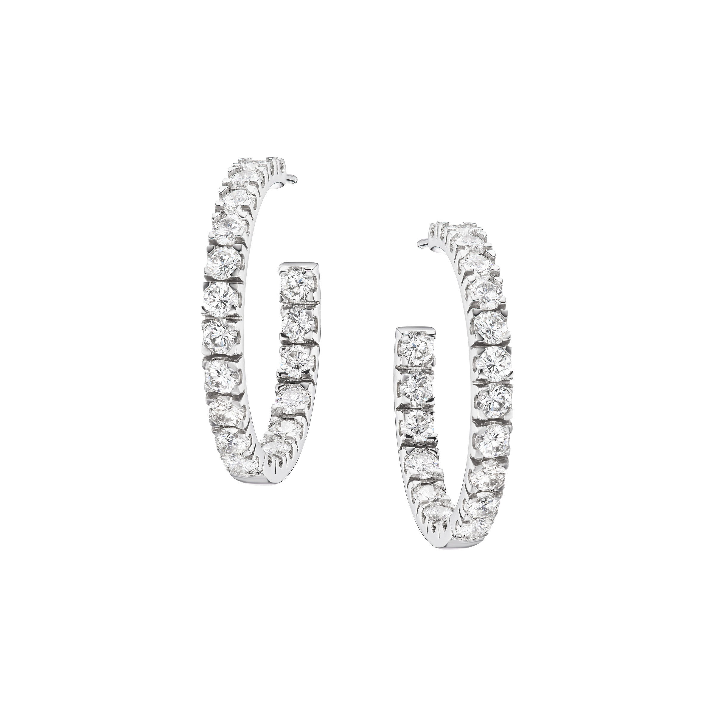 White Gold And Diamond Hoop Earrings Available For Immediate Sale At ...