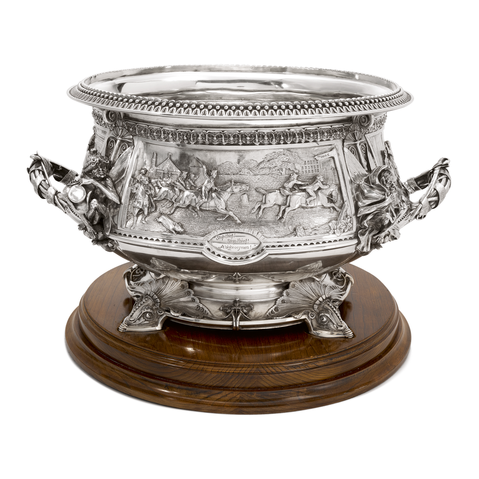 A VICTORIAN SILVER LARGE PUNCH BOWL, JOHN HUNT & ROBERT ROSKELL, LONDON ...