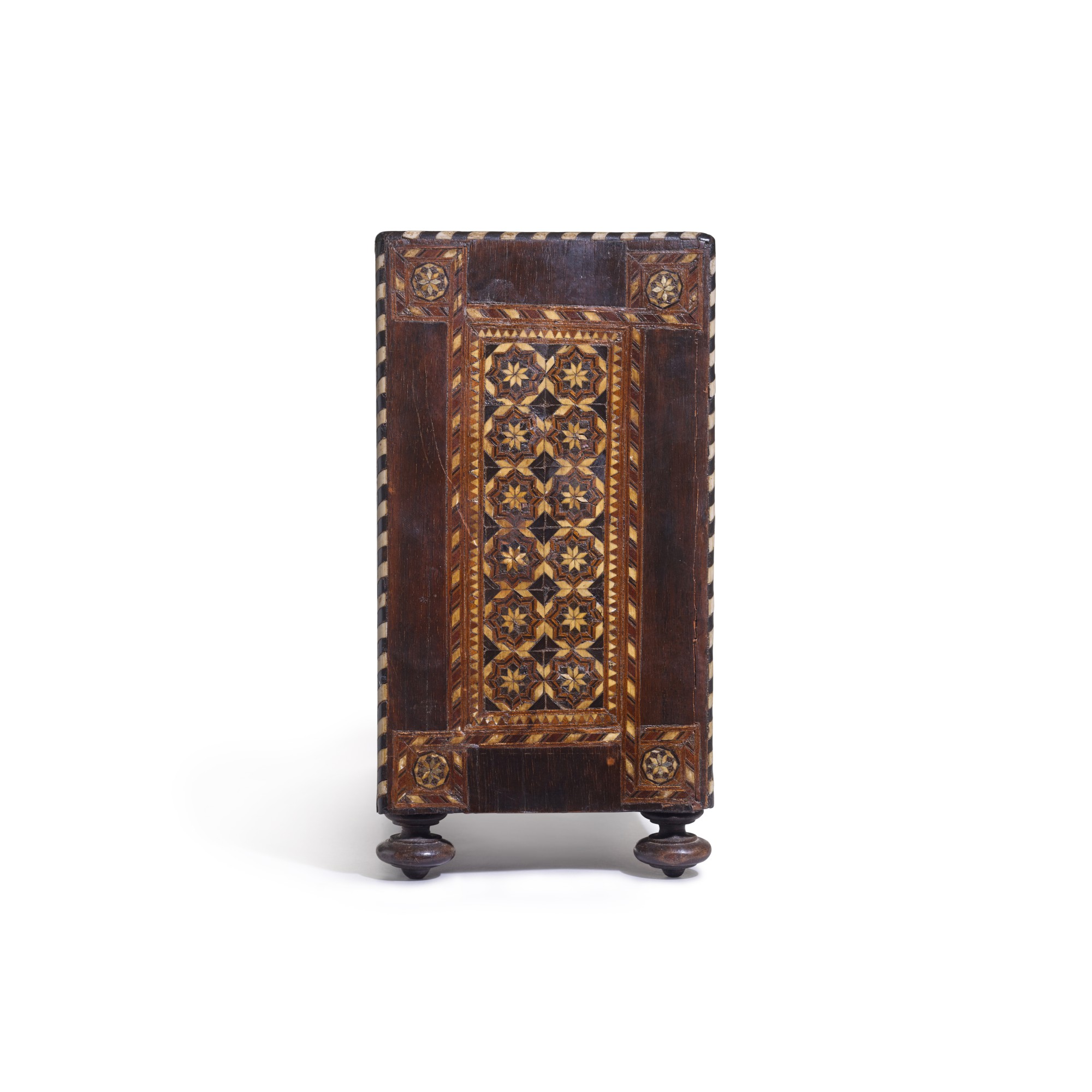 A Nasrid or post-Nasrid ivory and bone-inlaid wood chest, Spain, circa ...