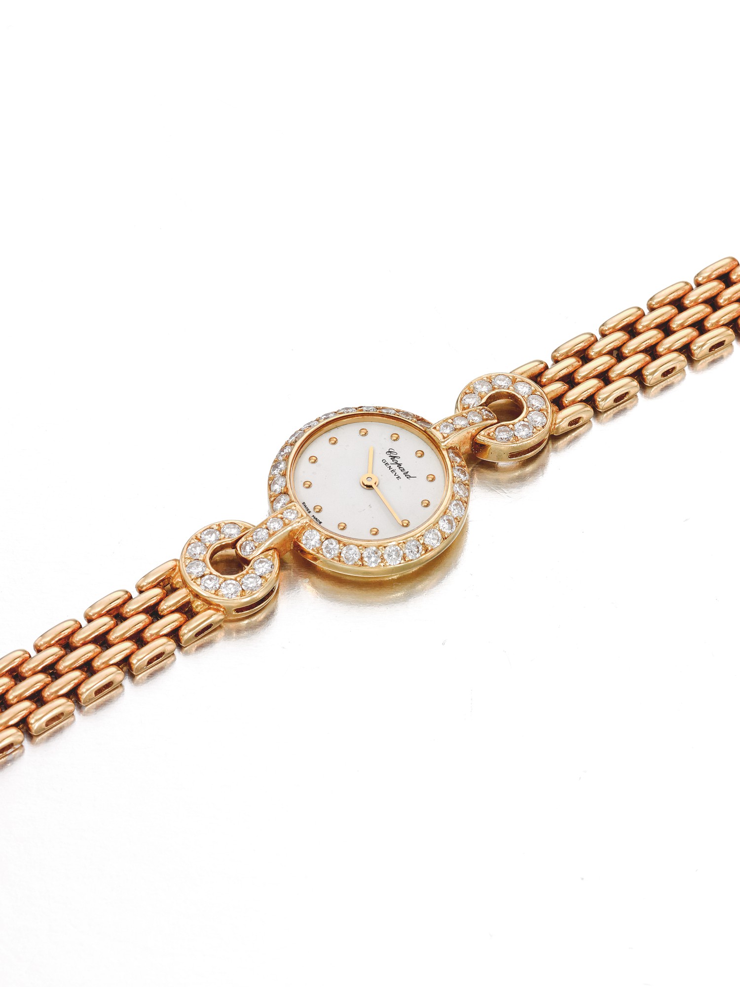 CHOPARD | A YELLOW GOLD AND DIAMOND SET BRACELET WATCH CIRCA 1990 ...