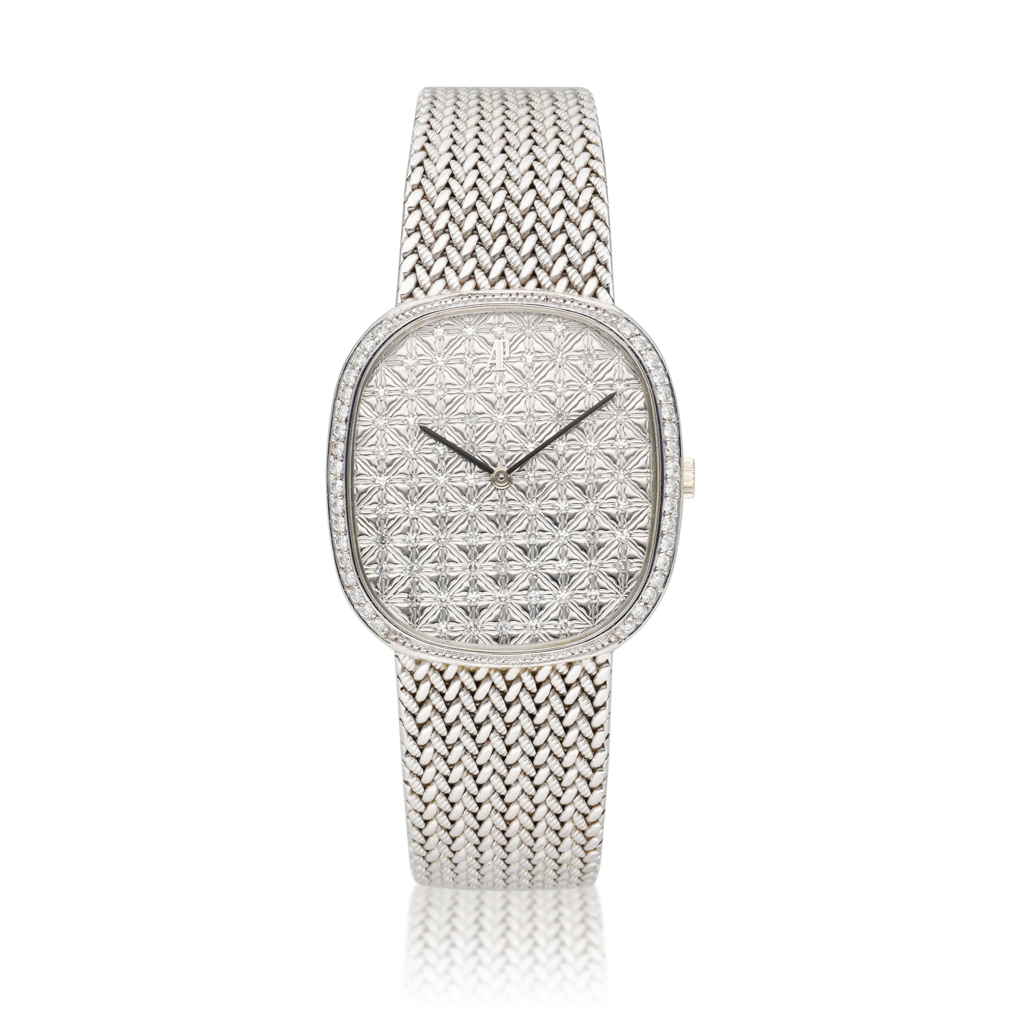 A white gold and diamond-set cushion shaped bracelet watch, Circa 1980 | Fine Watches | 2022 ...