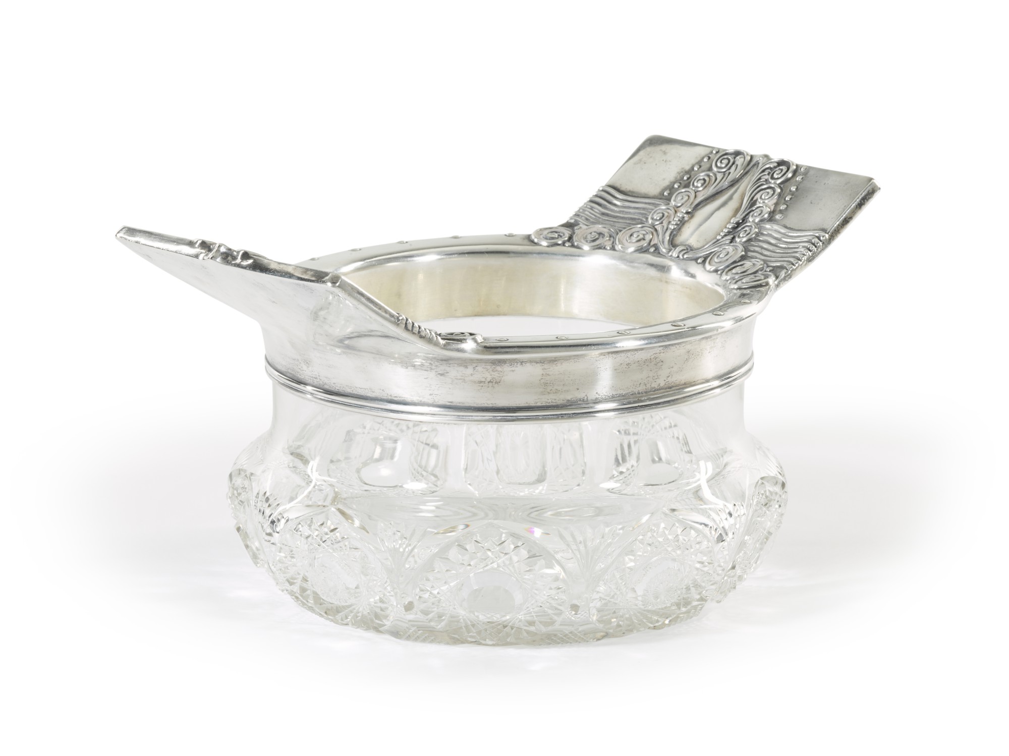 A SILVER-MOUNTED CUT-GLASS BOWL, EGOR CHERYATOV, MOSCOW, RETAILED BY ...