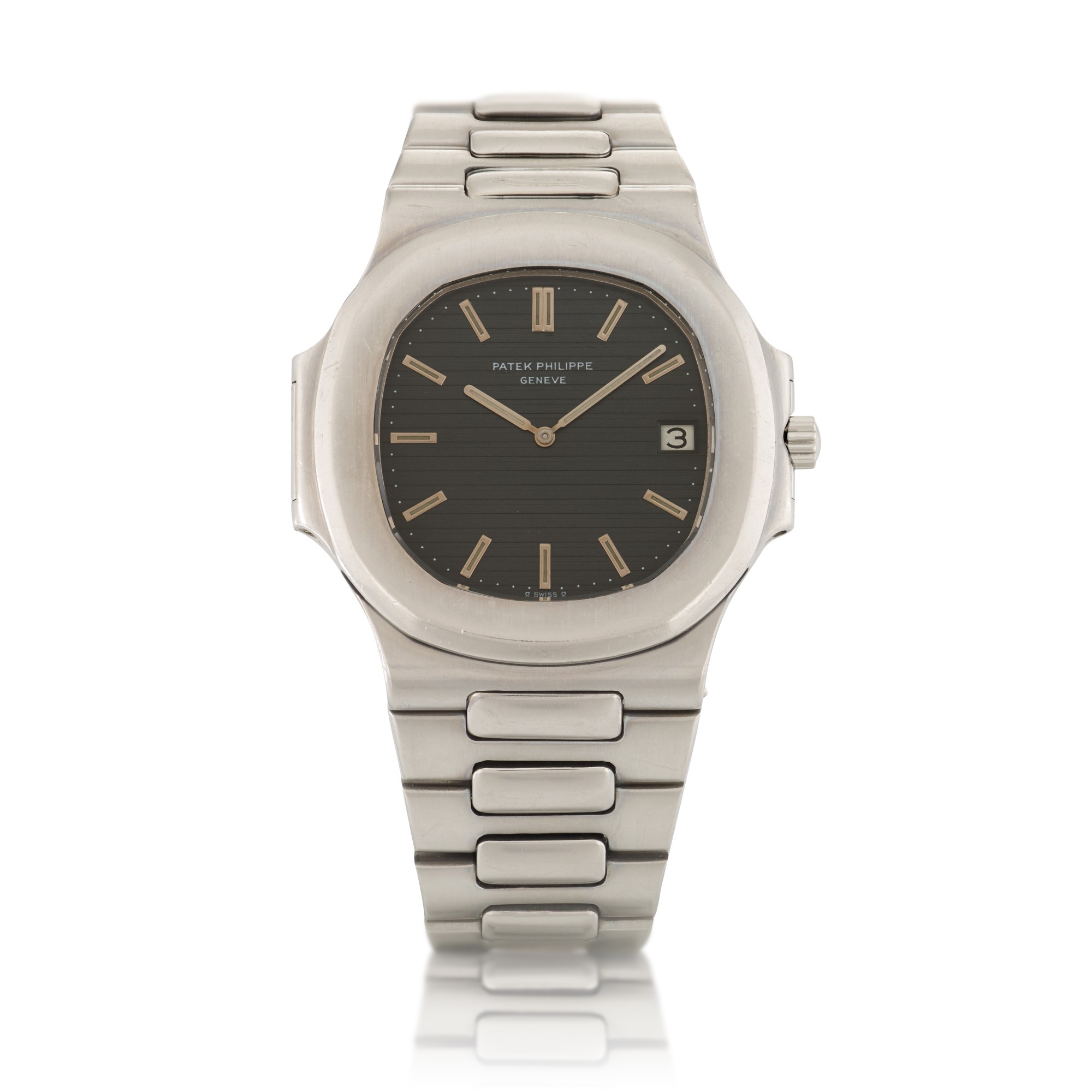 'Jumbo' Nautilus, Ref. 3700/001, Stainless steel wristwatch with date ...