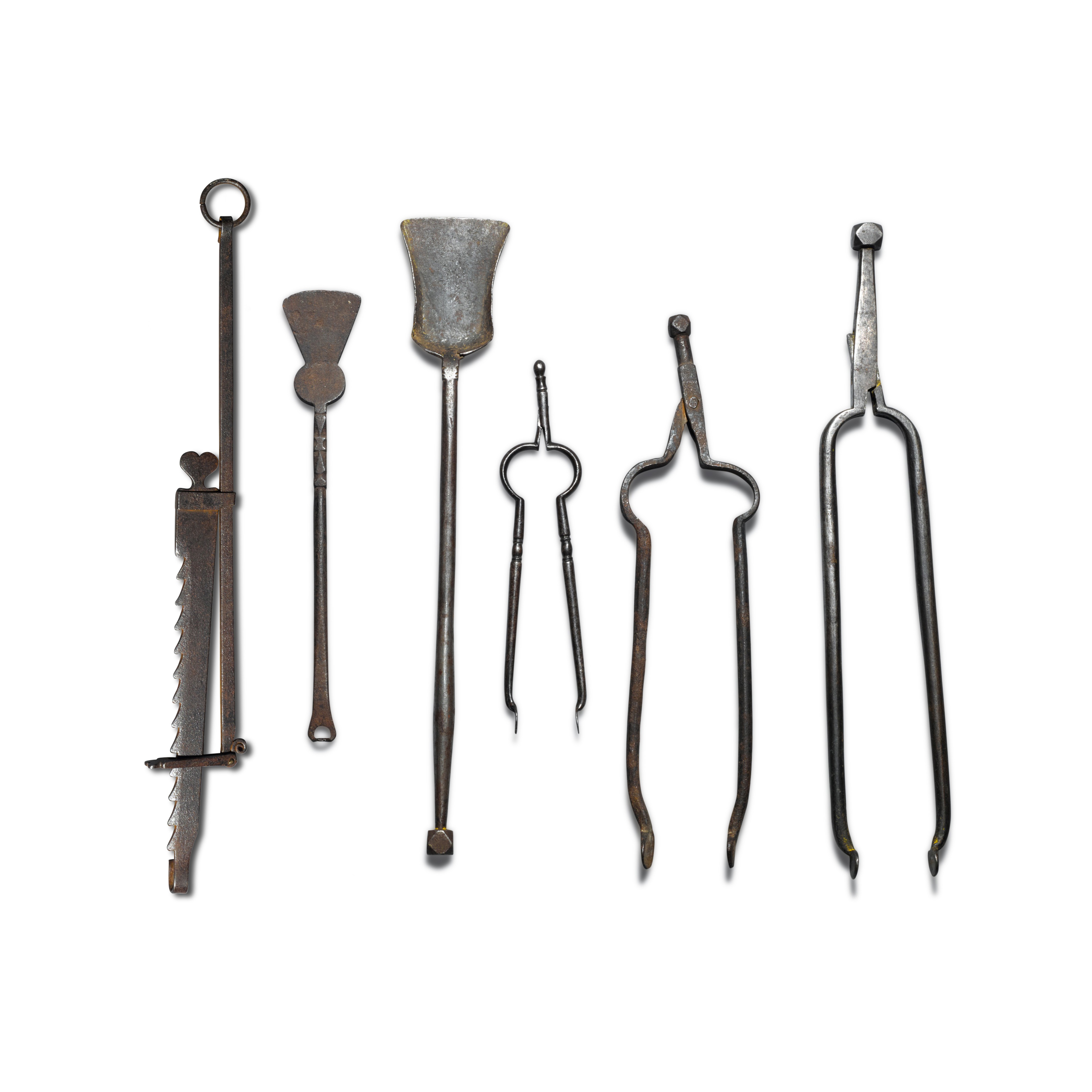 Very Rare Group American Miniature Wrought Iron Fireplace Equipment ...