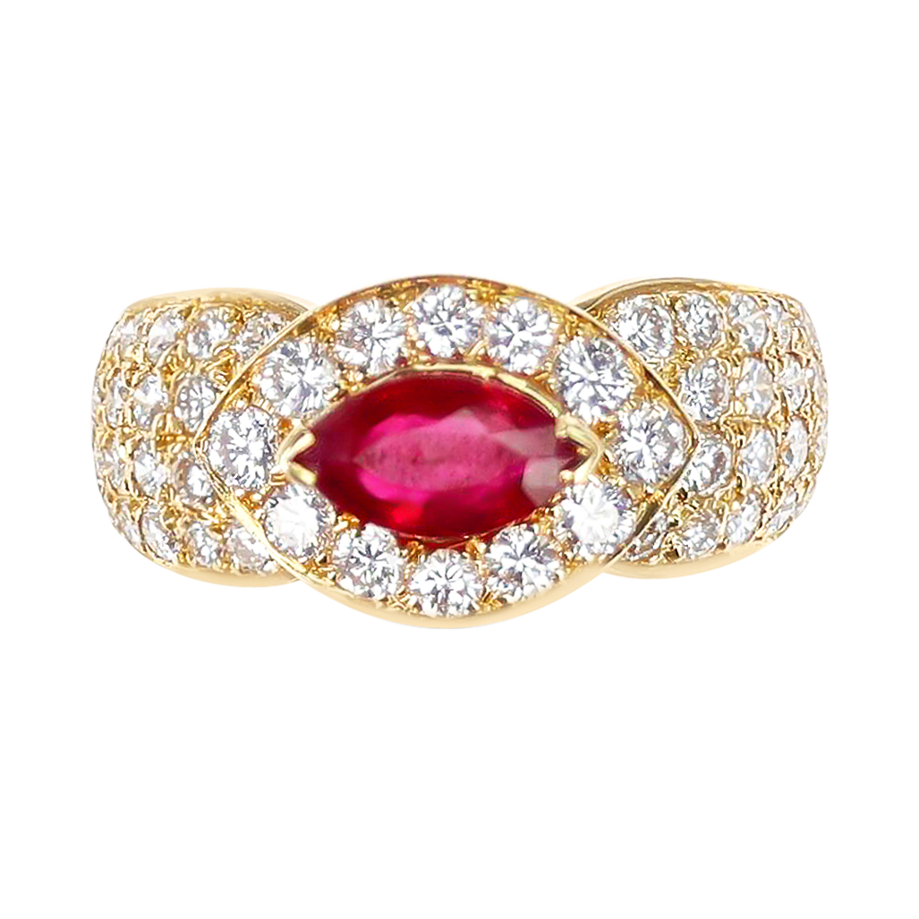 Van Cleef & Arpels Gold, Ruby And Diamond Ring Available For Immediate ...