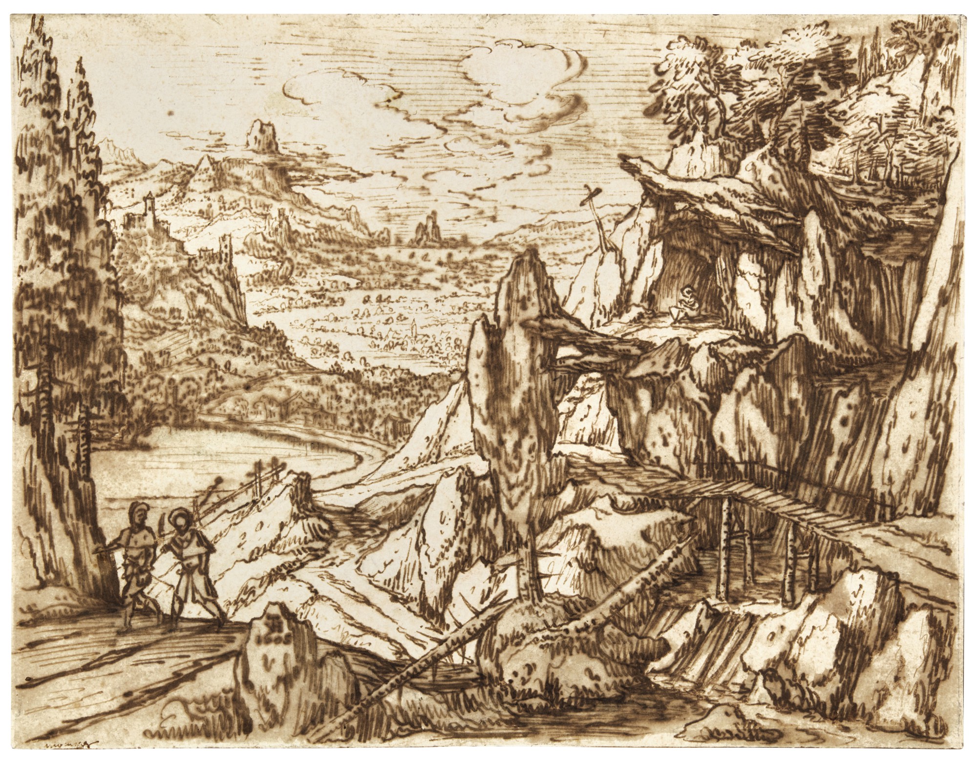 Mountain landscape with travellers | Old Master Drawings | 2021 | Sotheby's