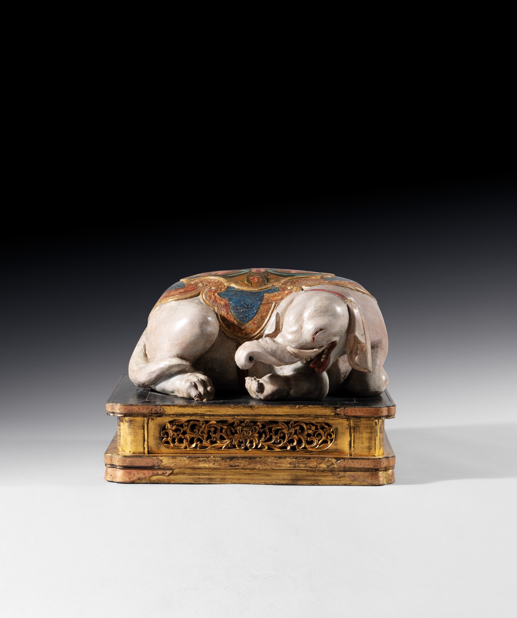 French, late 19th century, Mischievous elephant lying down | France ...