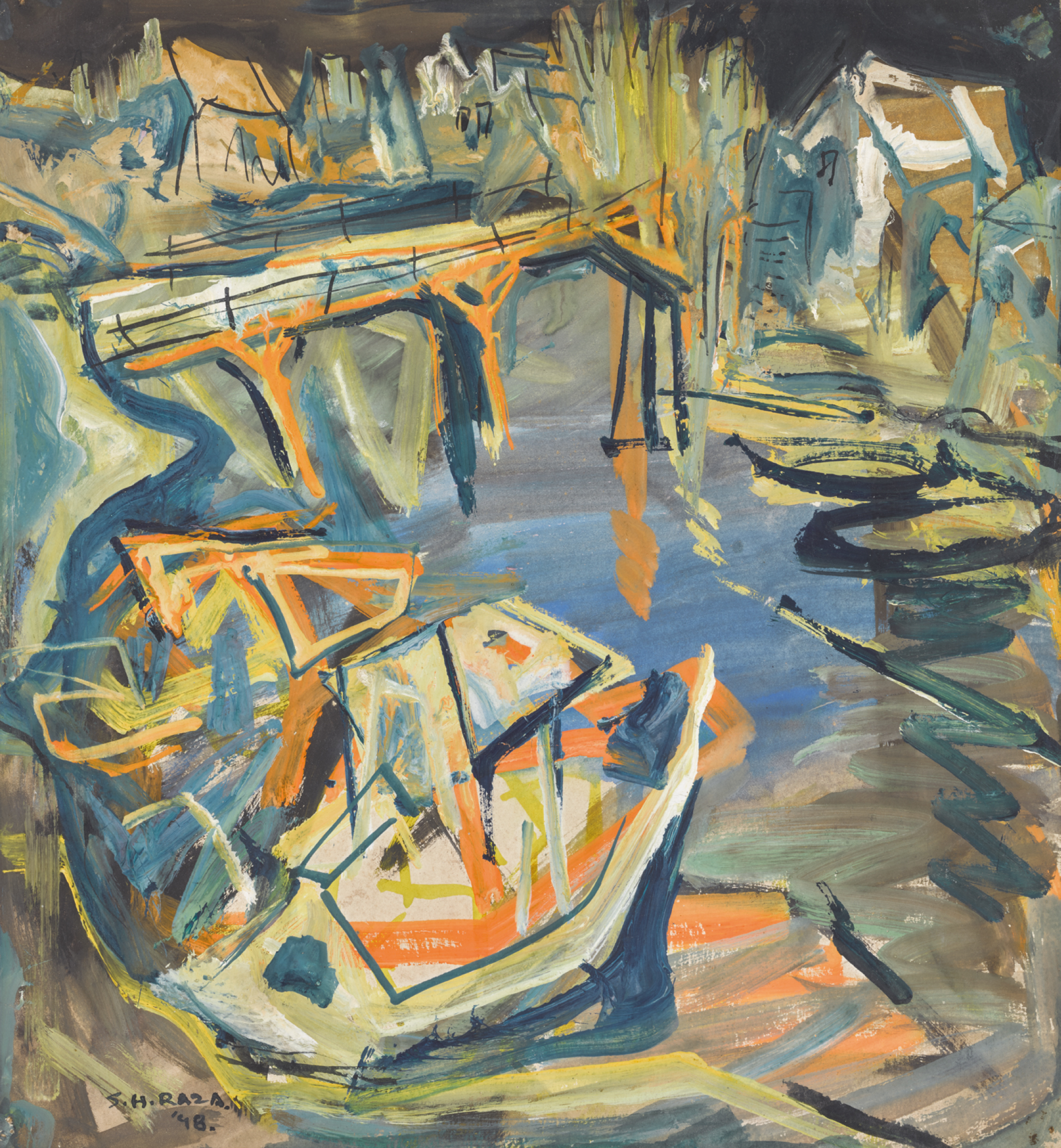 SAYED HAIDER RAZA | Untitled (Bridge with Boat) | Coups de Coeur: The ...