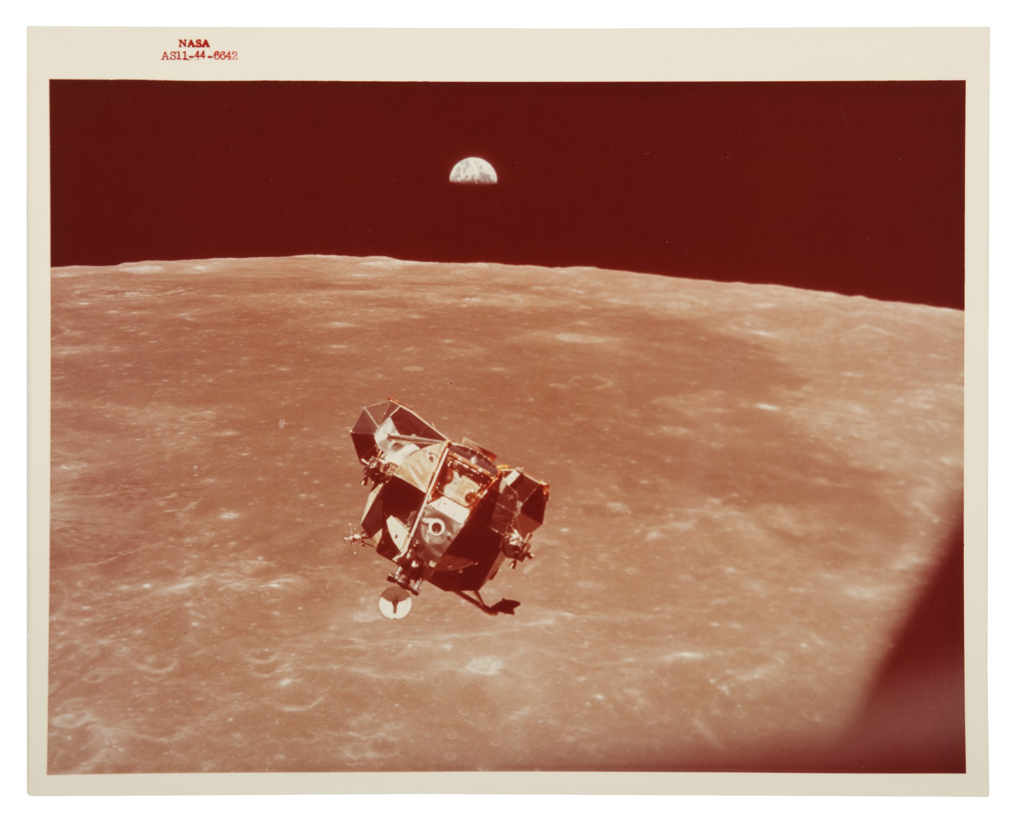 [APOLLO 11] LM EAGLE PHOTOGRAPHED FROM CM COLUMBIA. VINTAGE NASA "RED ...