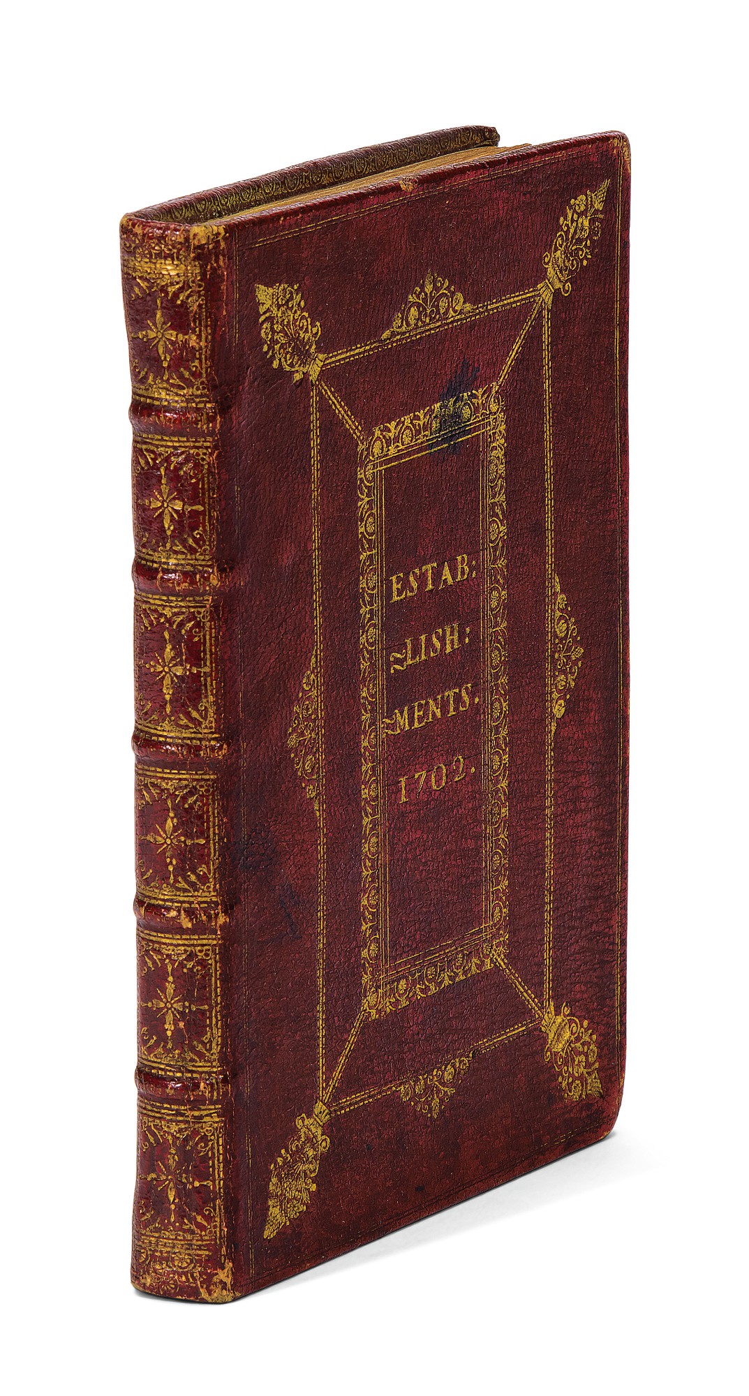 English army, Establishment Book, manuscript, 1702, contemporary red ...