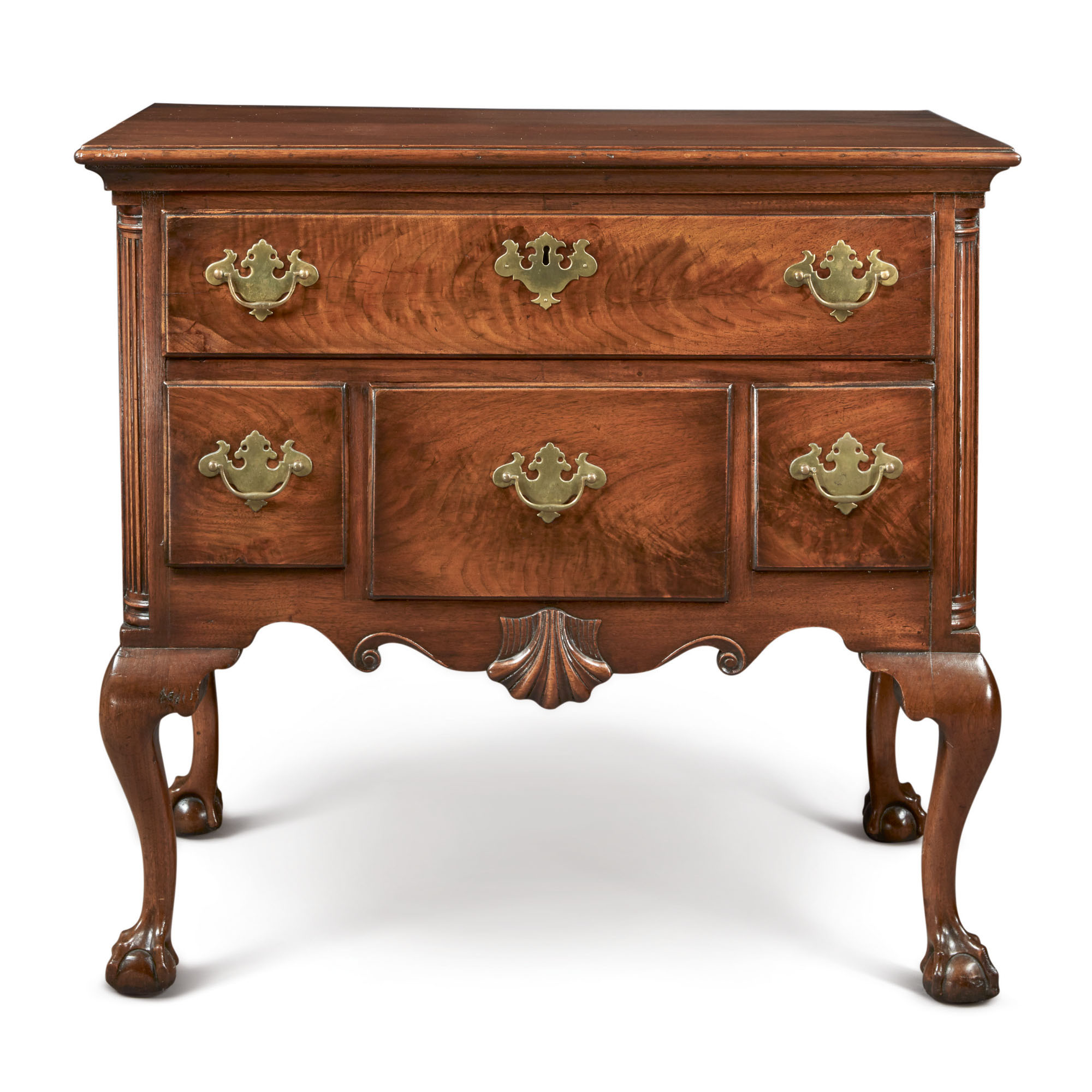 FINE CHIPPENDALE CARVED AND FIGURED WALNUT DRESSING TABLE, PENNSYLVANIA ...