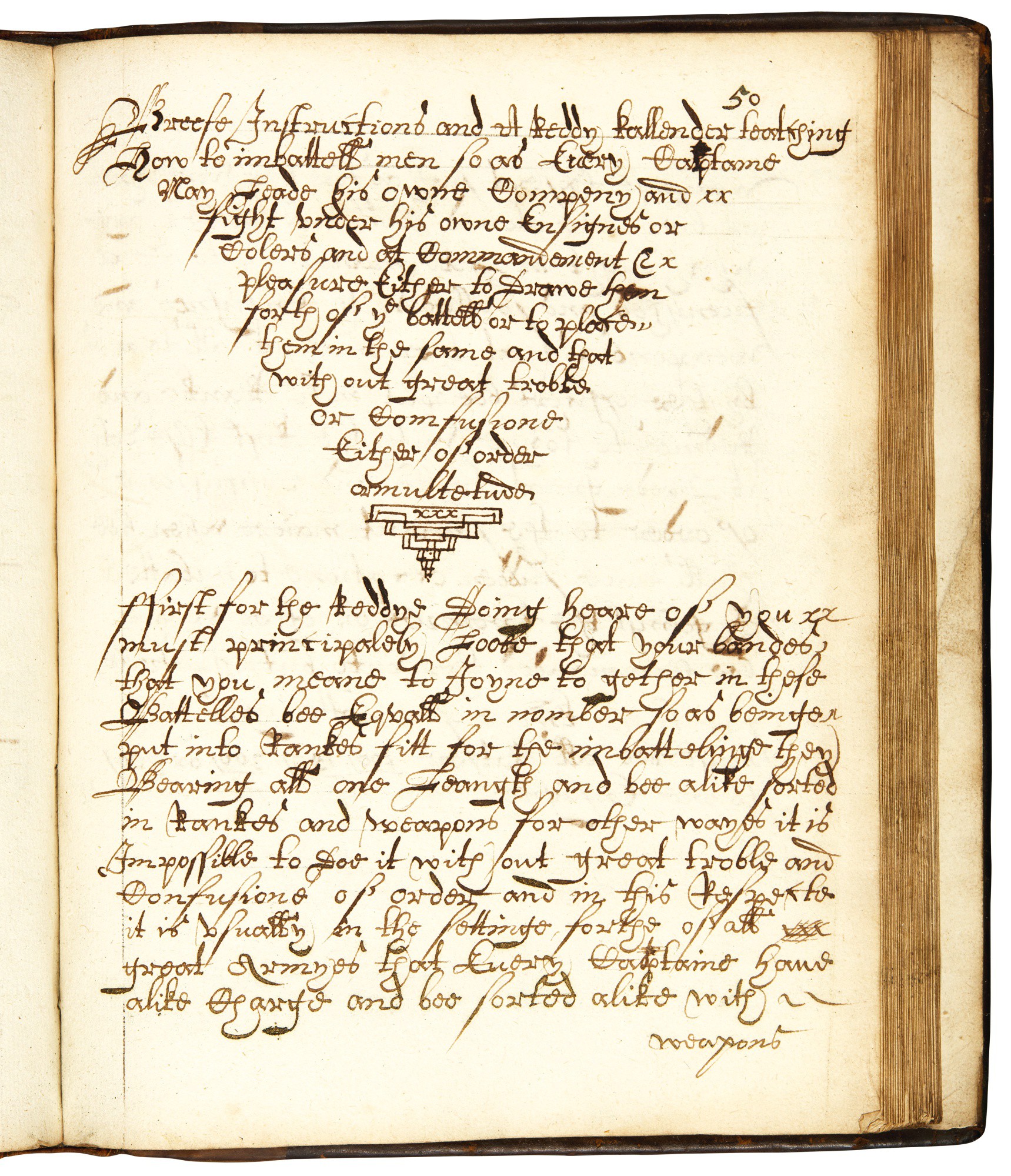 Drill and military instruction, manuscript in English, early 17th ...