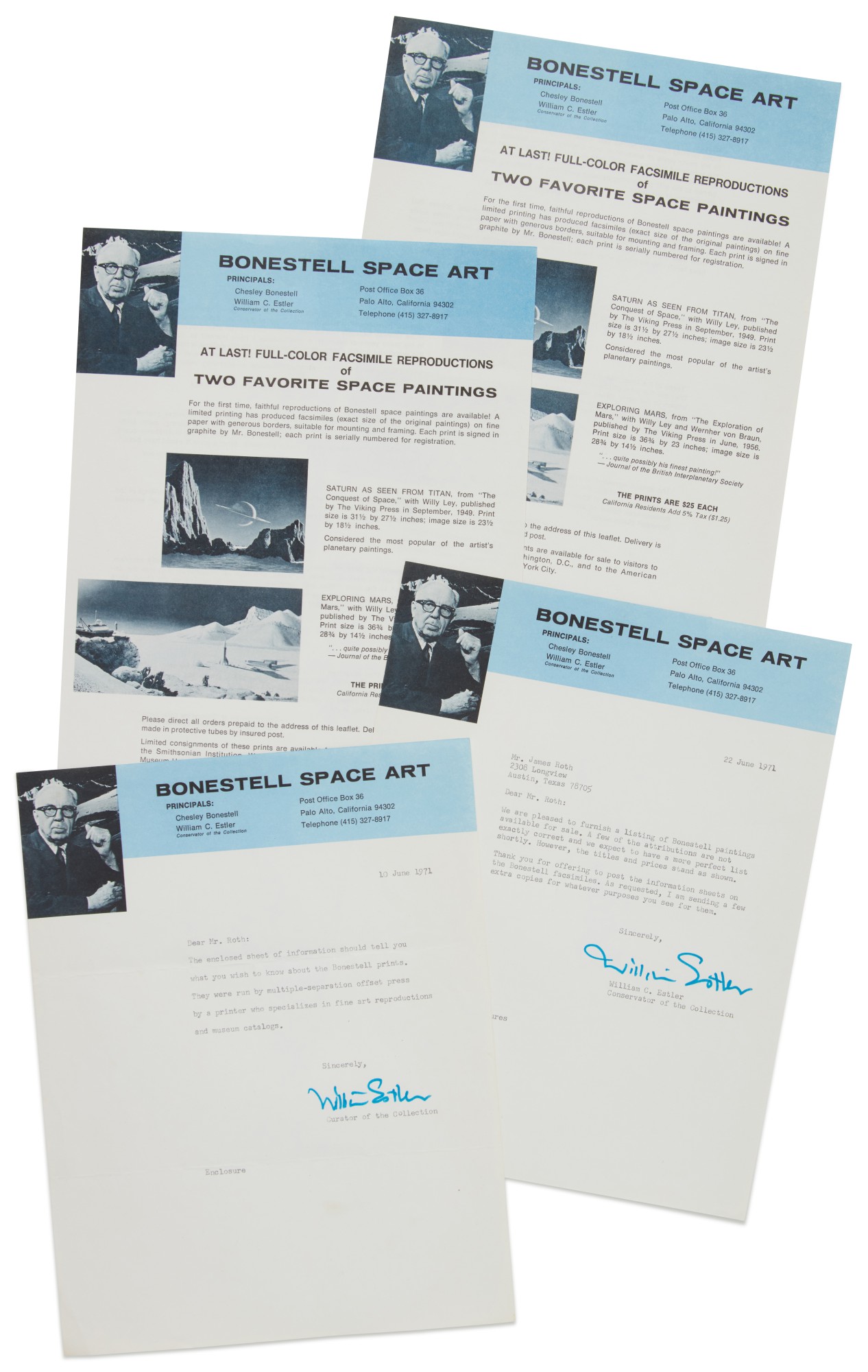 Archive of material inc. correspondence from Chesley Bonestell to James ...