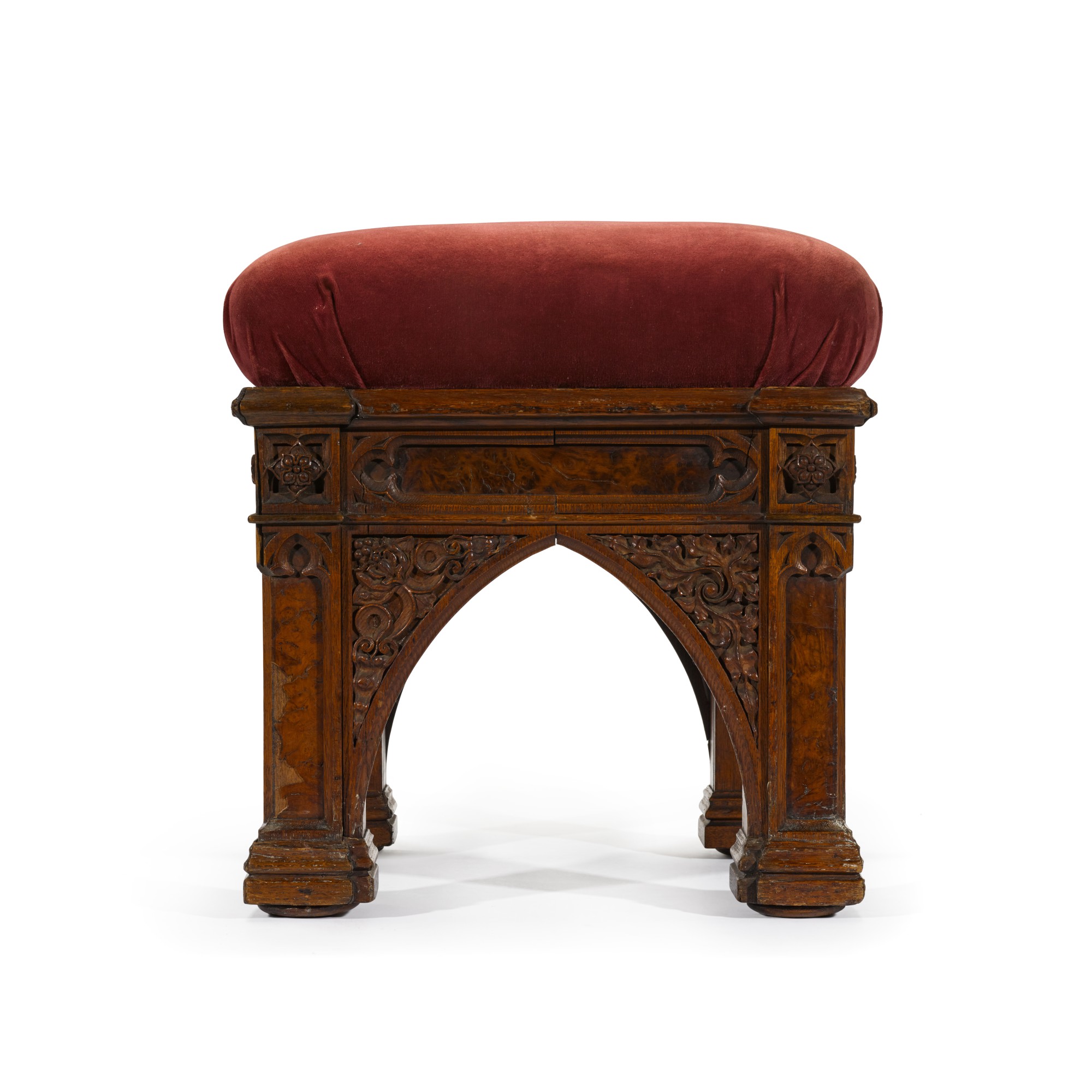 A George IV carved and pollarded oak stool by Morel and Seddon, circa ...