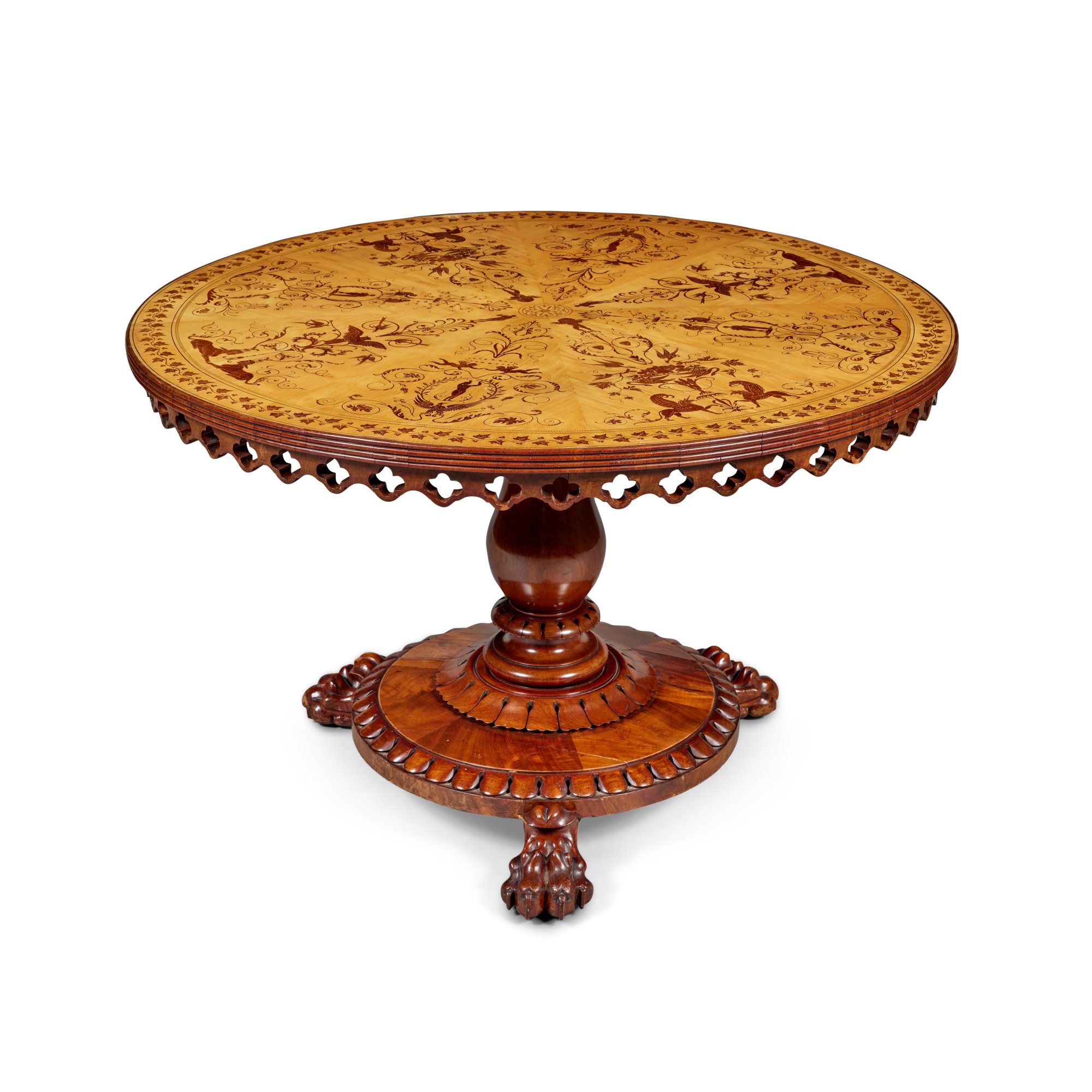 A Victorian Mahogany and Maple Circular Tilt-Top Table, Third Quarter ...