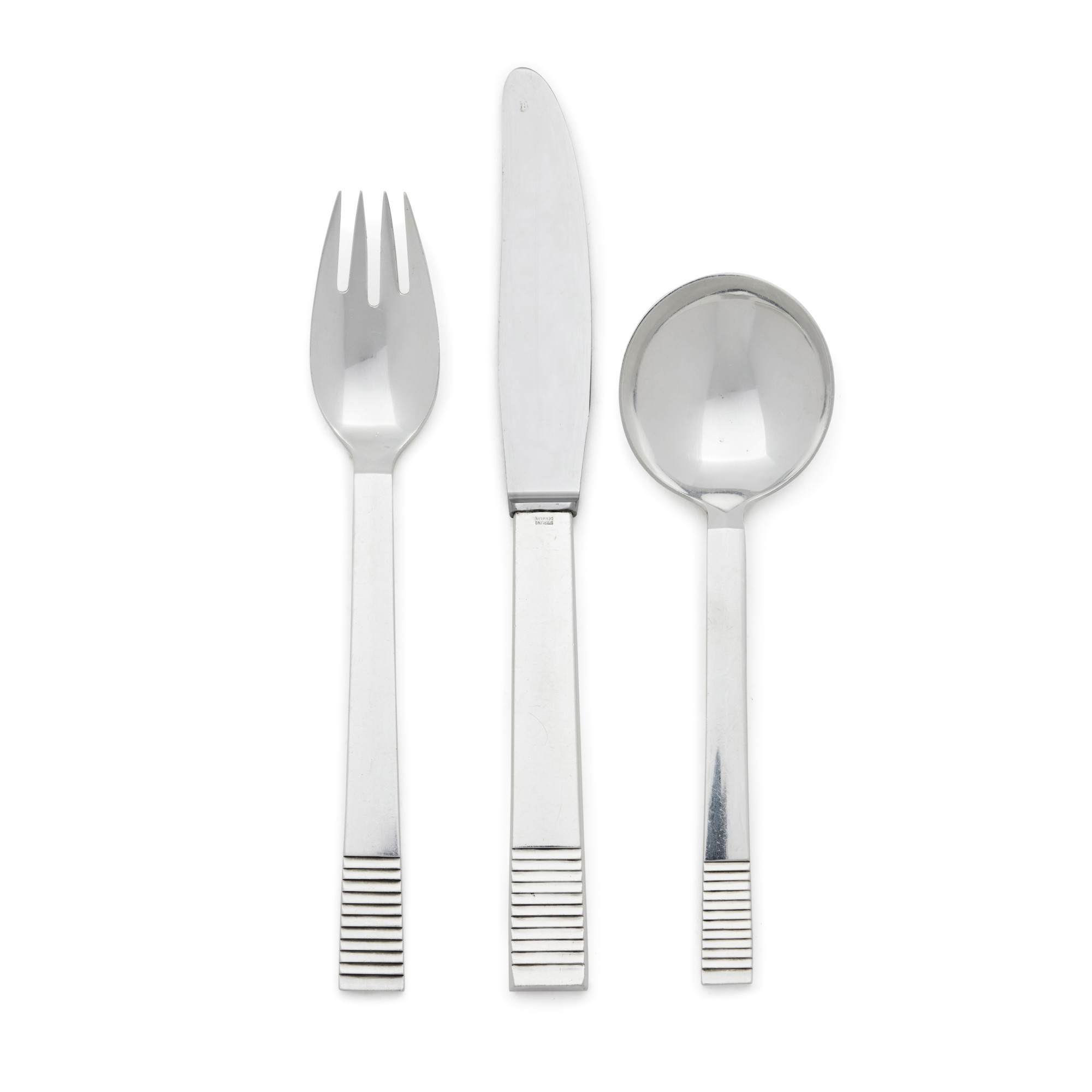 A Danish silver Parallel pattern flatware service, Georg Jensen ...