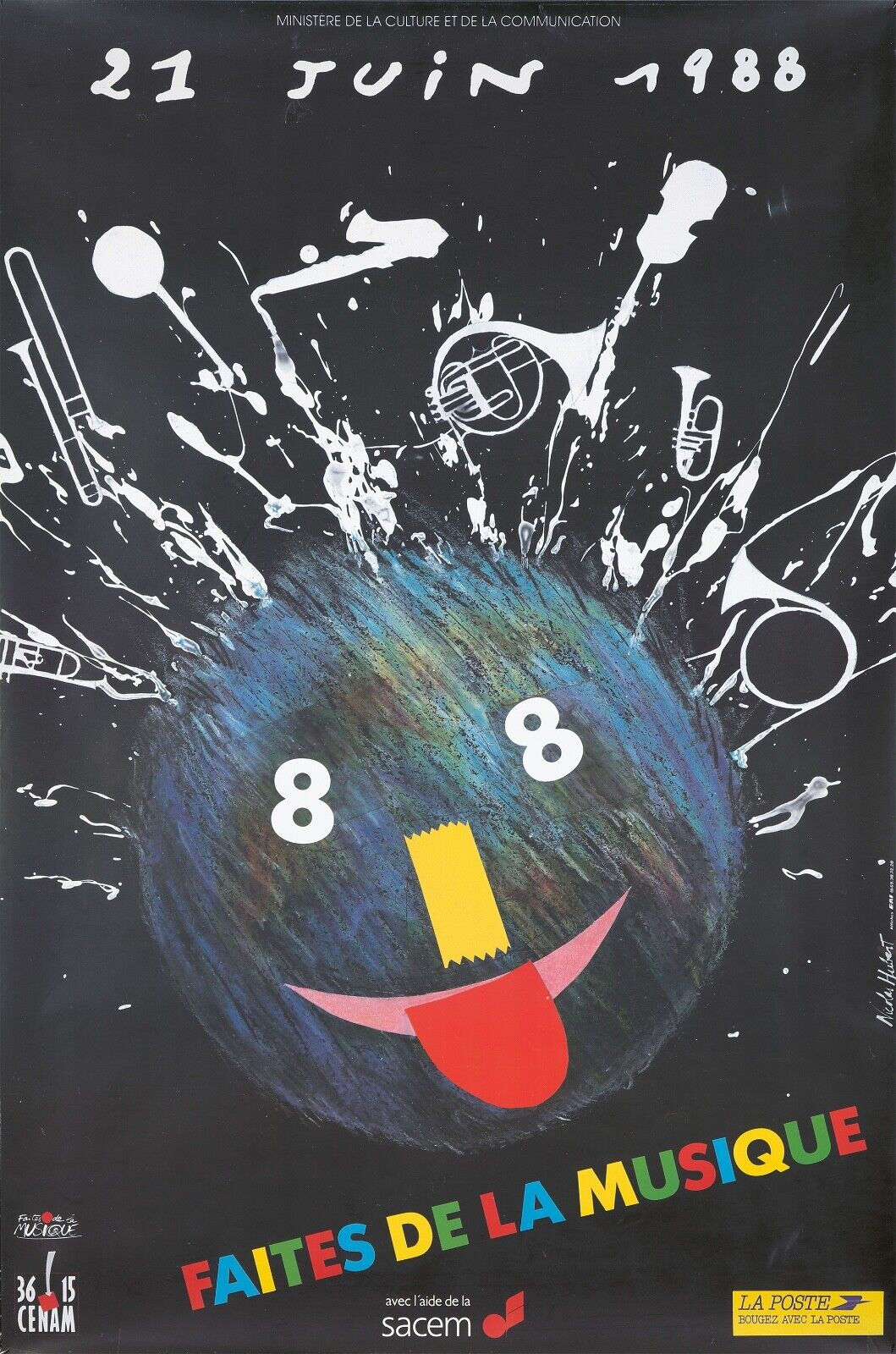 Nicolas Hubert Vintage Faites De La Musique Festival Poster Available ...