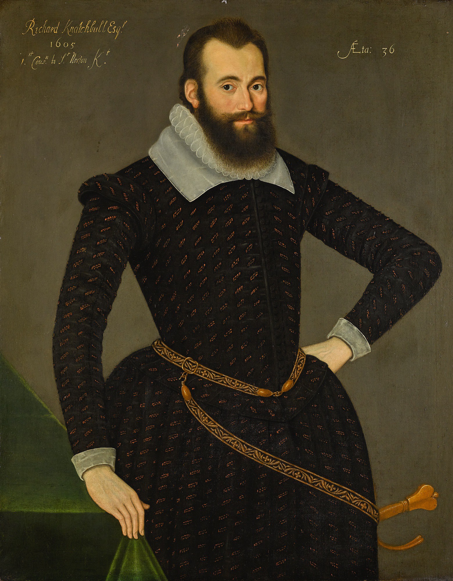 Portrait of Richard Knatchbull (1569-1605), three-quarter length, in a ...