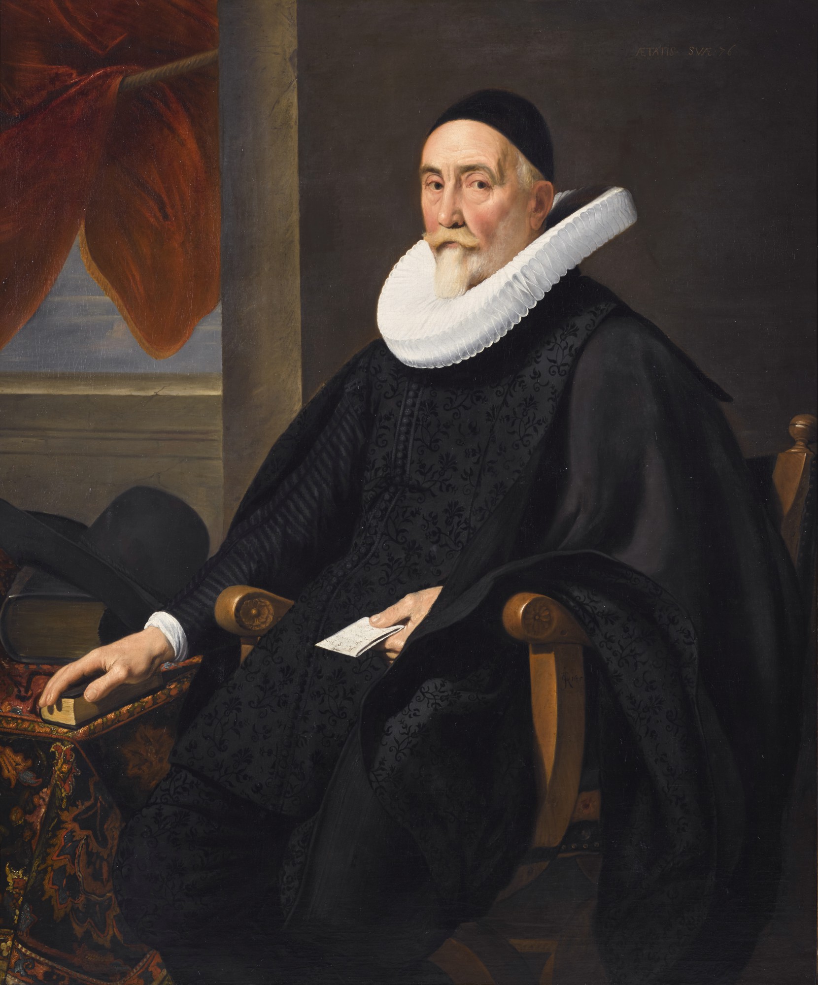 JAN ANTHONISZ. VAN RAVESTEYN | PORTRAIT OF A SEATED MINISTER, AGED 76 ...
